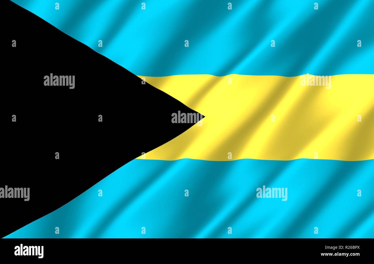Bahamas 3D waving flag illustration. Texture can be used as background ...