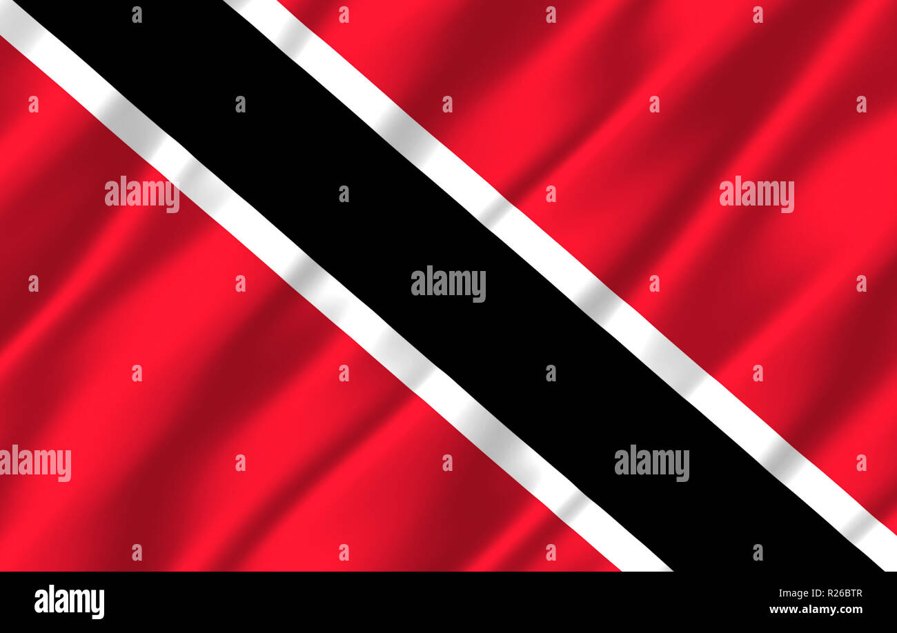 Trinidad and tobago 3D waving flag illustration. Texture can be used as ...