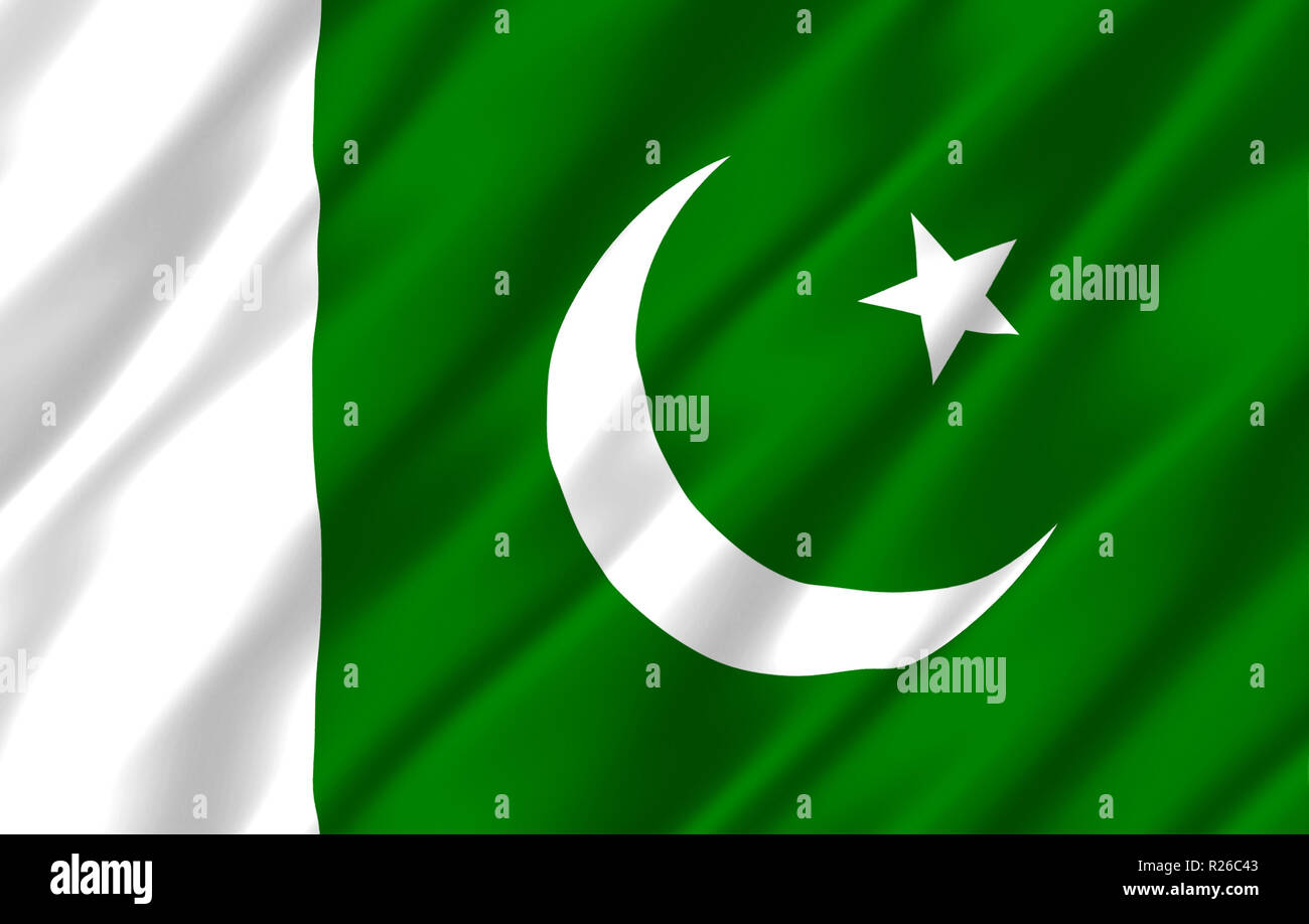 Pakistan 3D waving flag illustration. Texture can be used as background ...