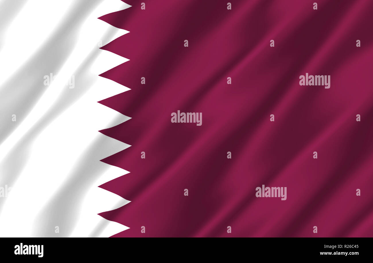 Qatar 3D waving flag illustration. Texture can be used as background ...