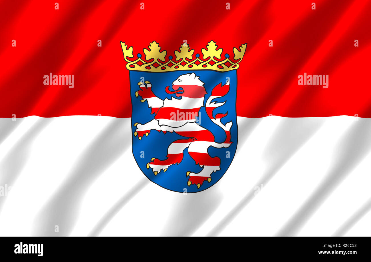 Hesse 3D waving flag illustration. Texture can be used as background ...