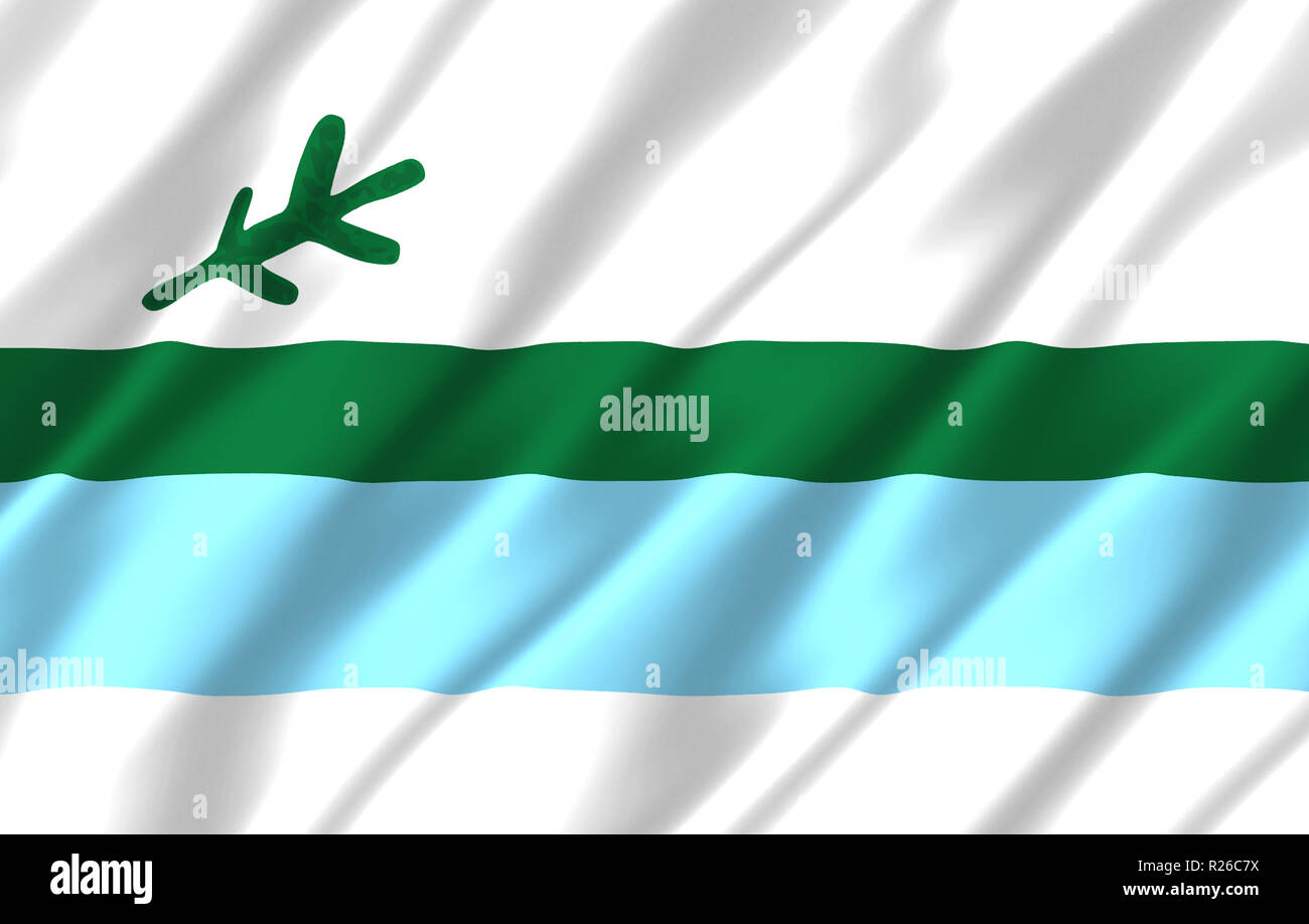 Labrador 3D waving flag illustration. Texture can be used as background ...