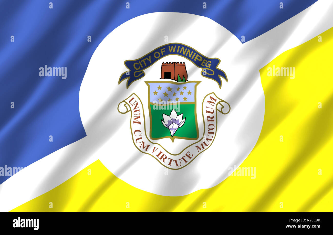 Winnipeg 3D waving flag illustration. Texture can be used as background ...