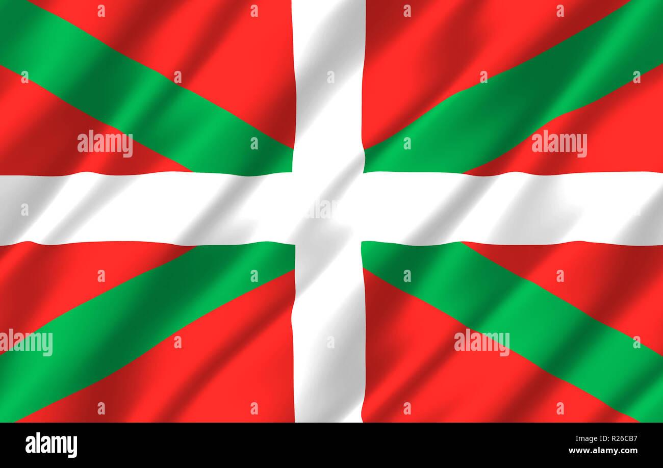 Basque Country 3D waving flag illustration. Texture can be used as ...