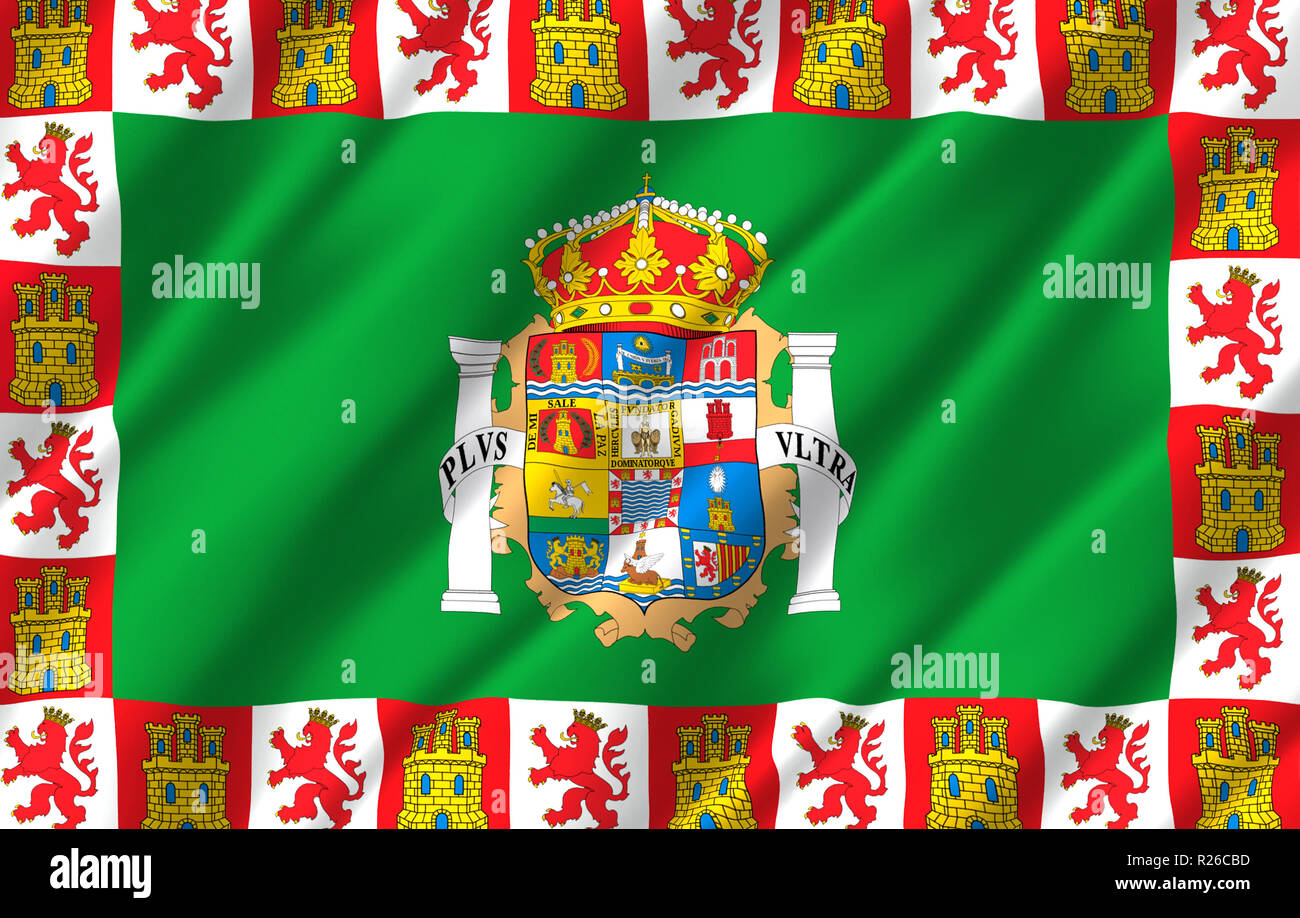 Cadiz 3D waving flag illustration. Texture can be used as background ...