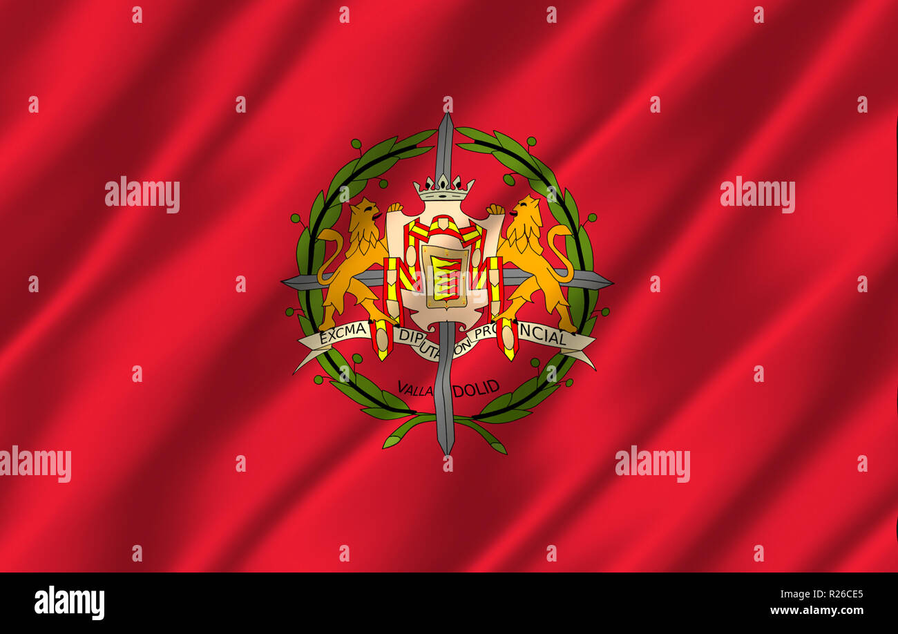 Valladolid 3D waving flag illustration. Texture can be used as ...