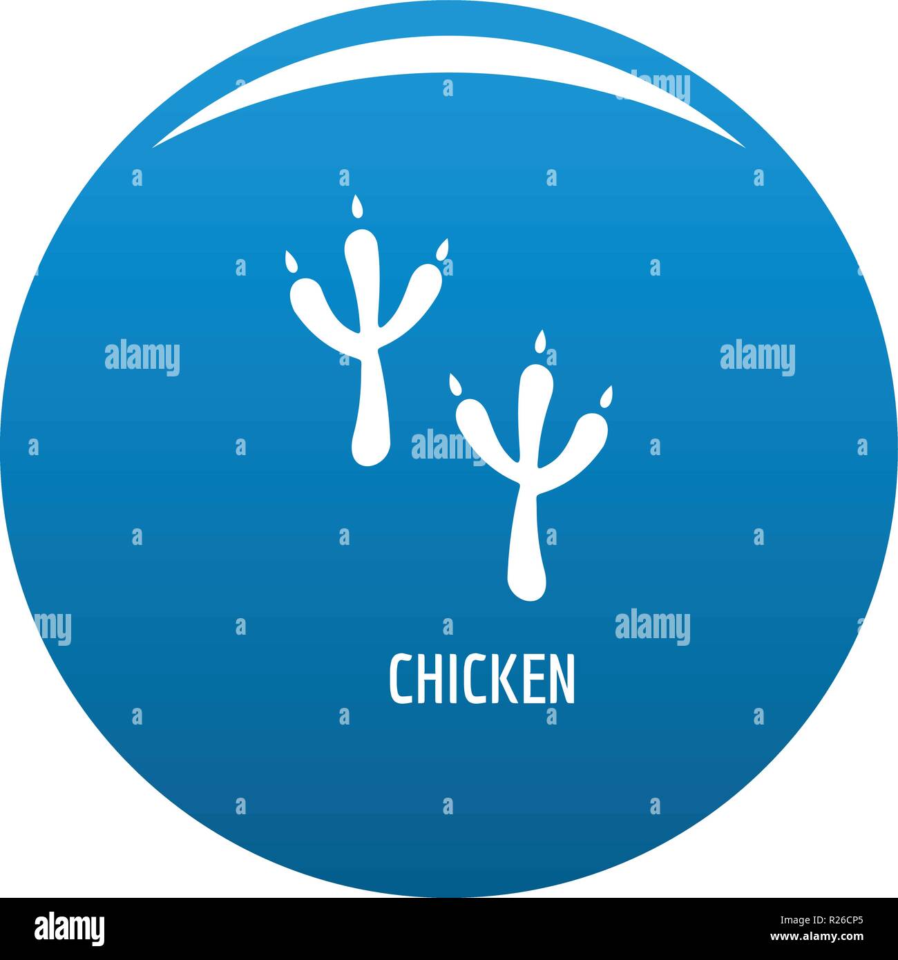 Chicken step icon vector blue circle isolated on white background Stock ...