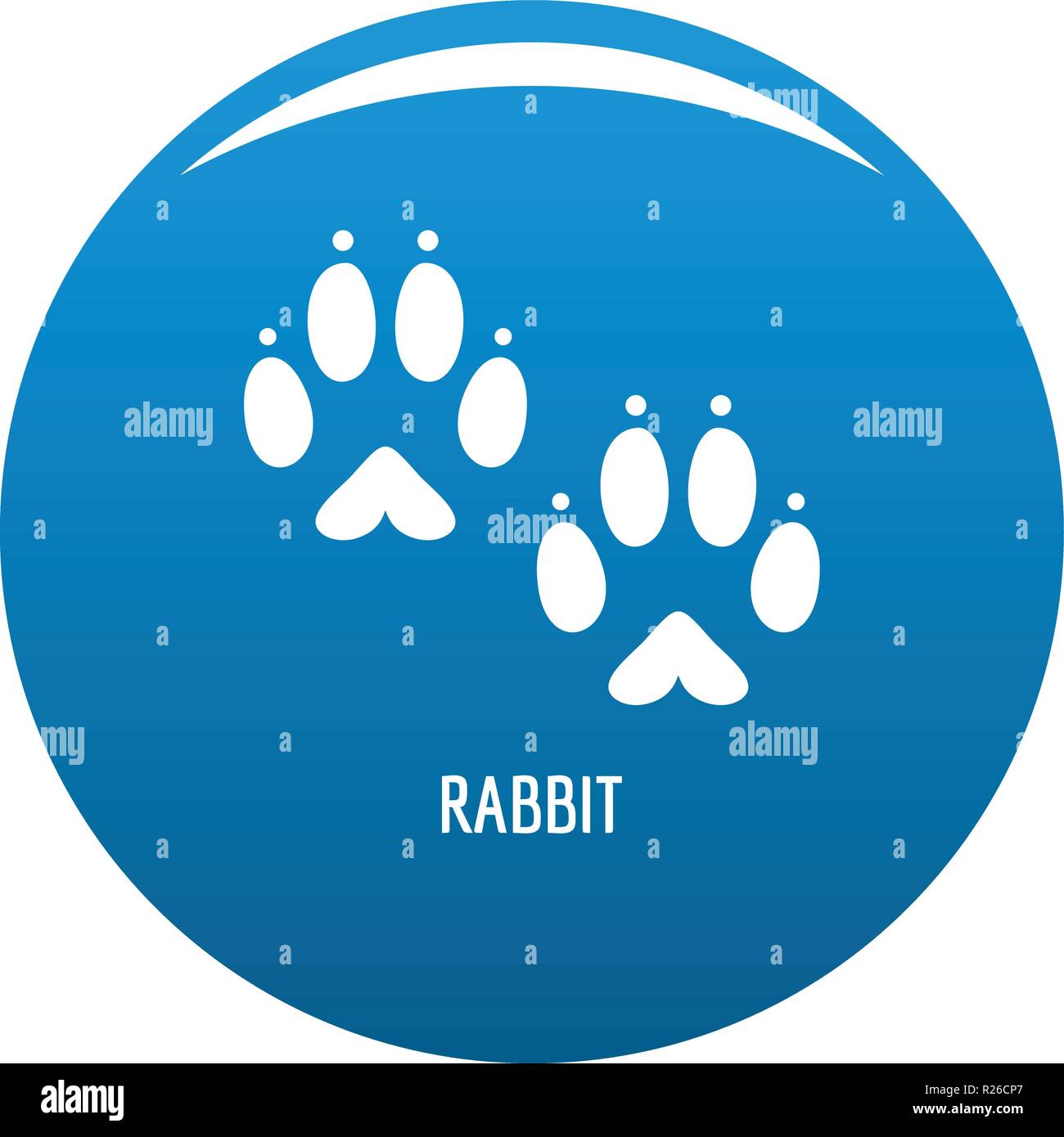Rabbit step icon vector blue circle isolated on white background Stock ...