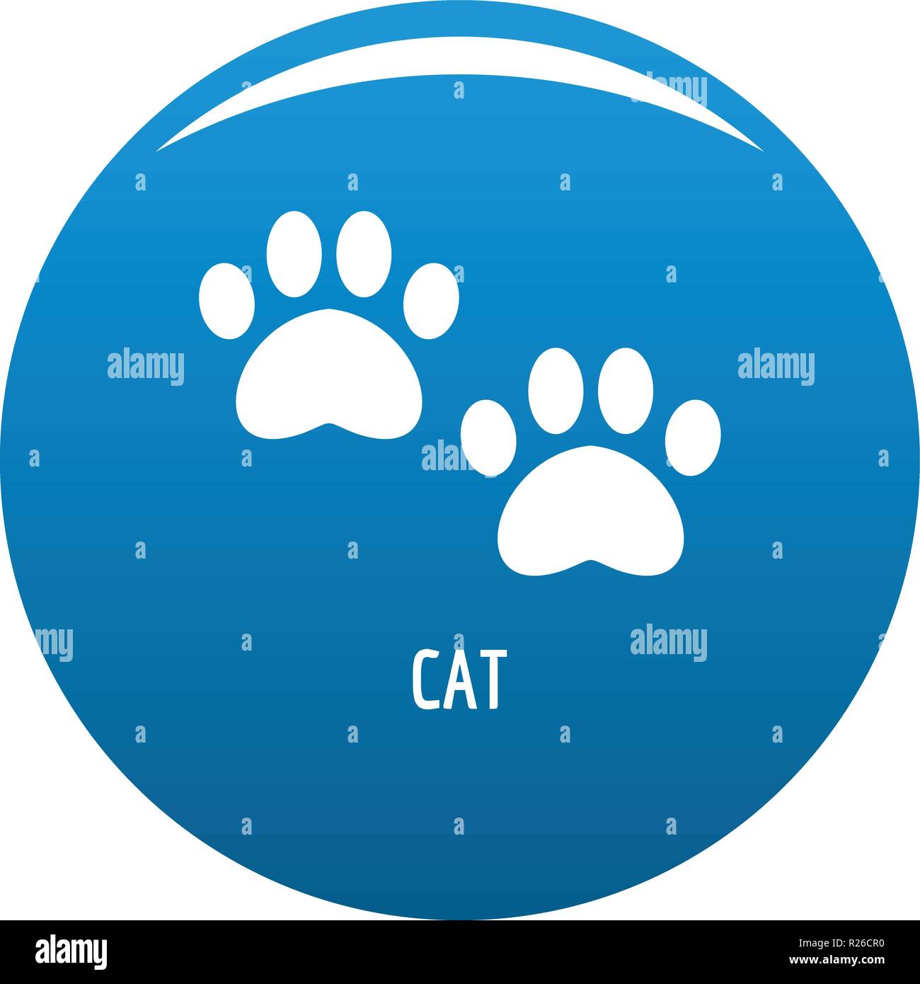 Cat step icon vector blue circle isolated on white background Stock ...