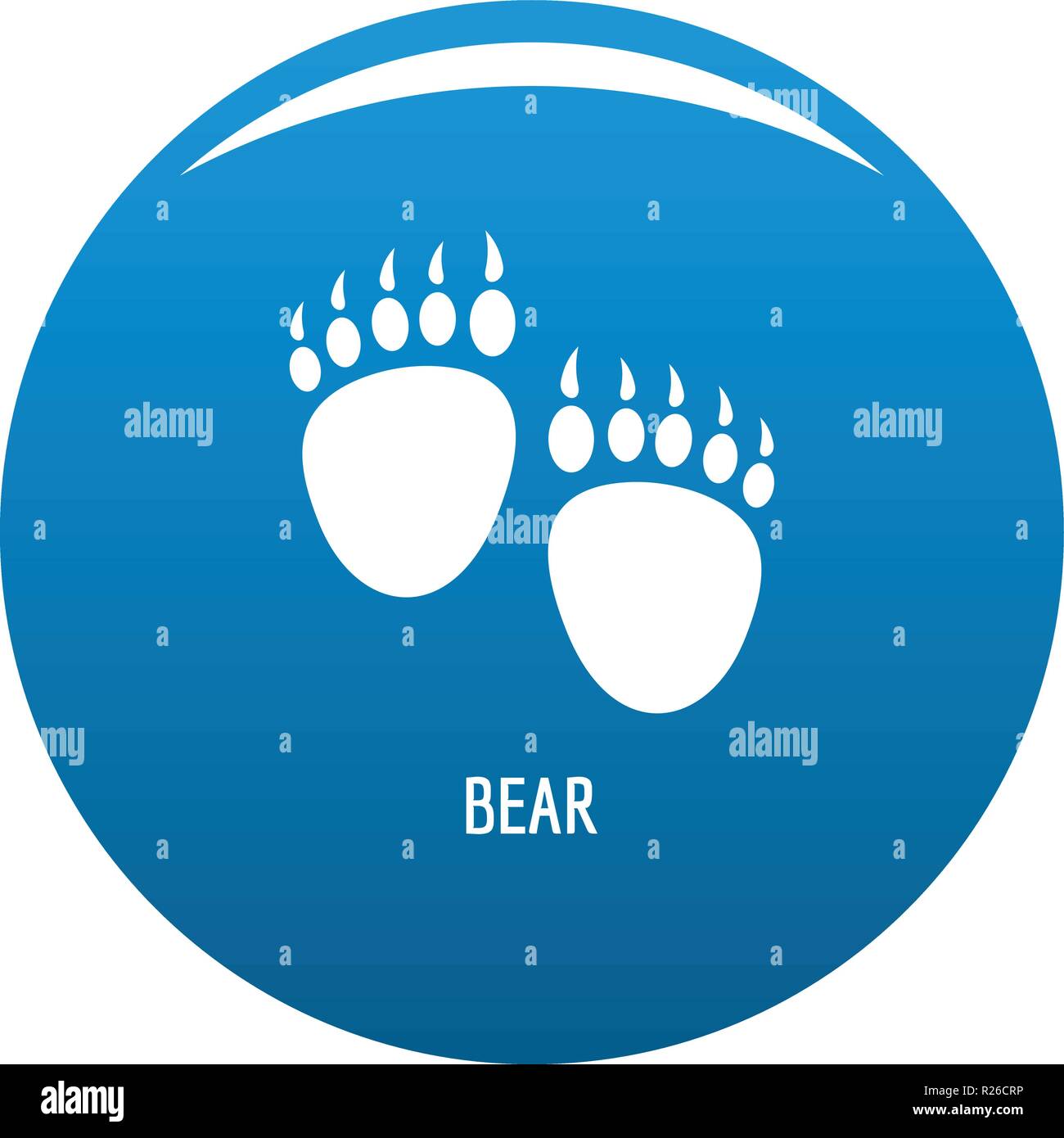 Bear step icon vector blue circle isolated on white background Stock ...