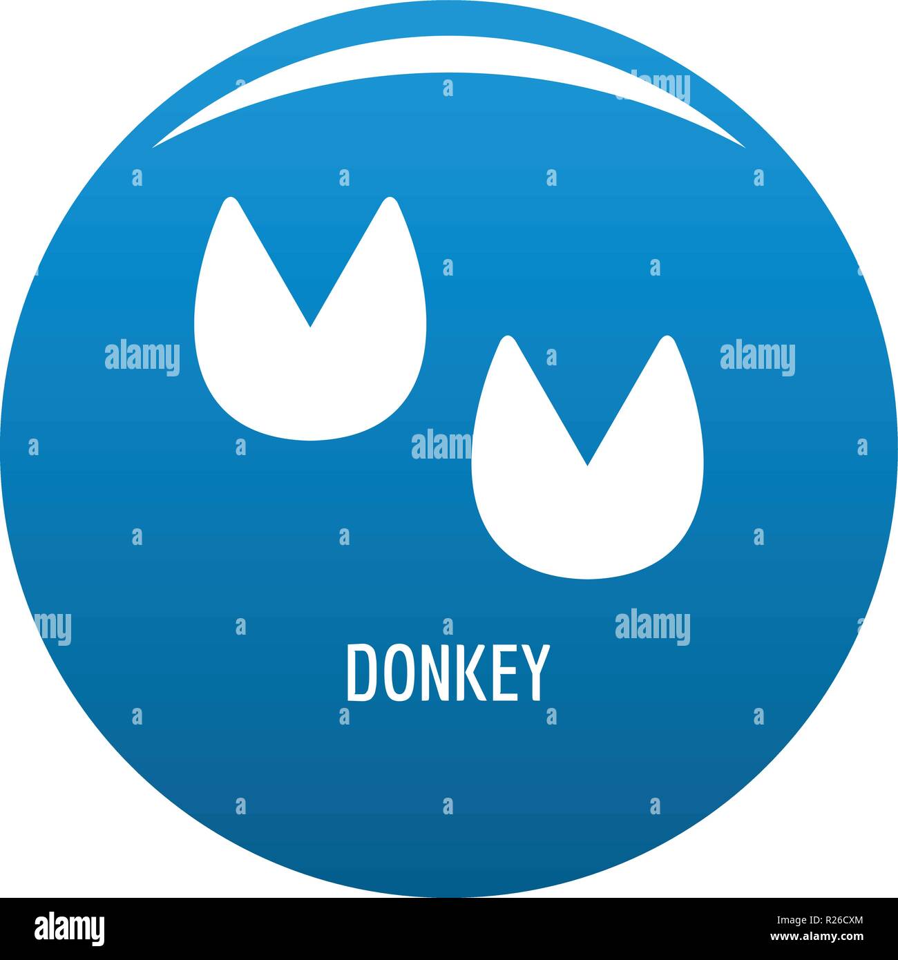 Donkey step icon vector blue circle isolated on white background Stock ...