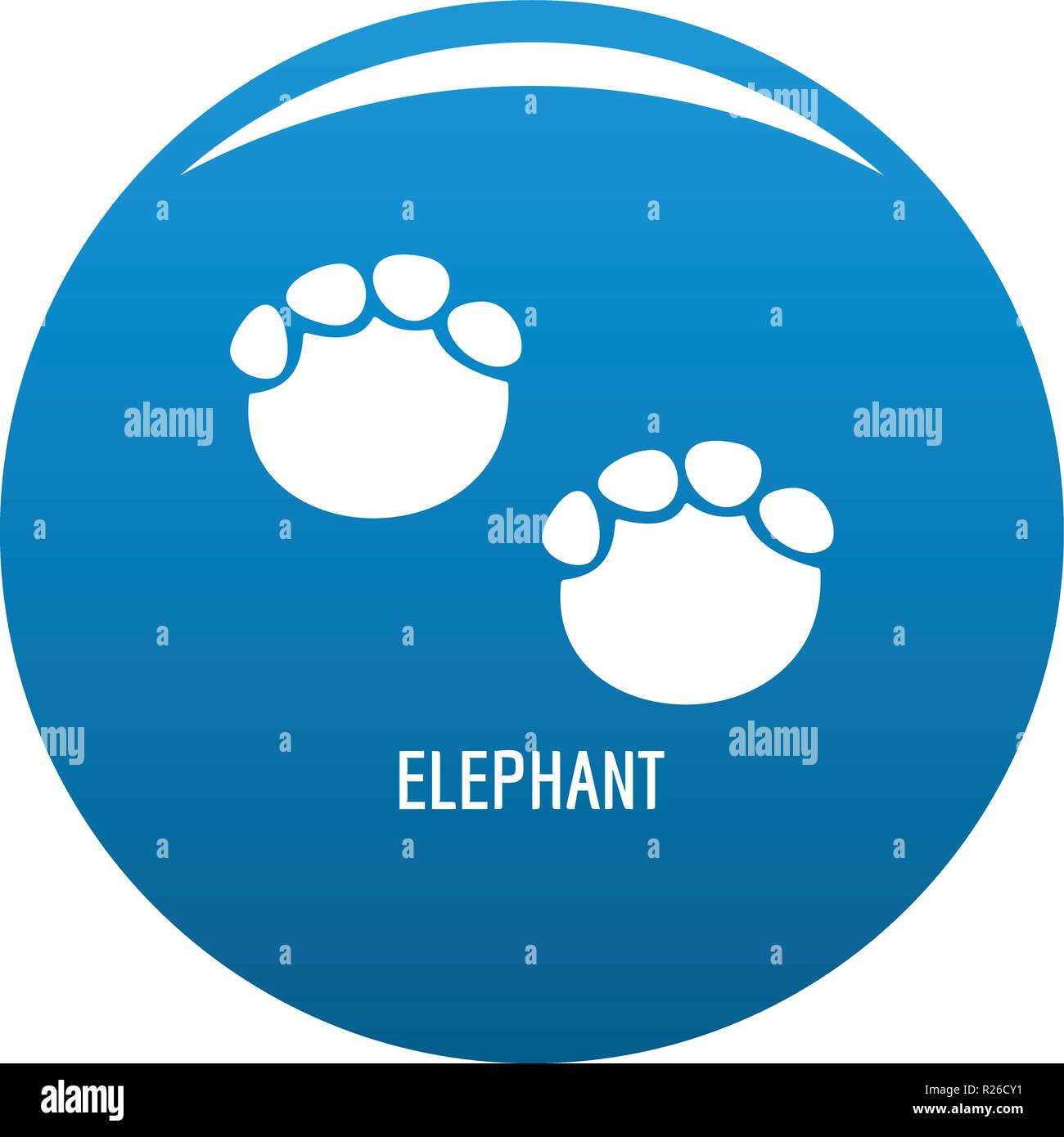 Elephant step icon vector blue circle isolated on white background ...
