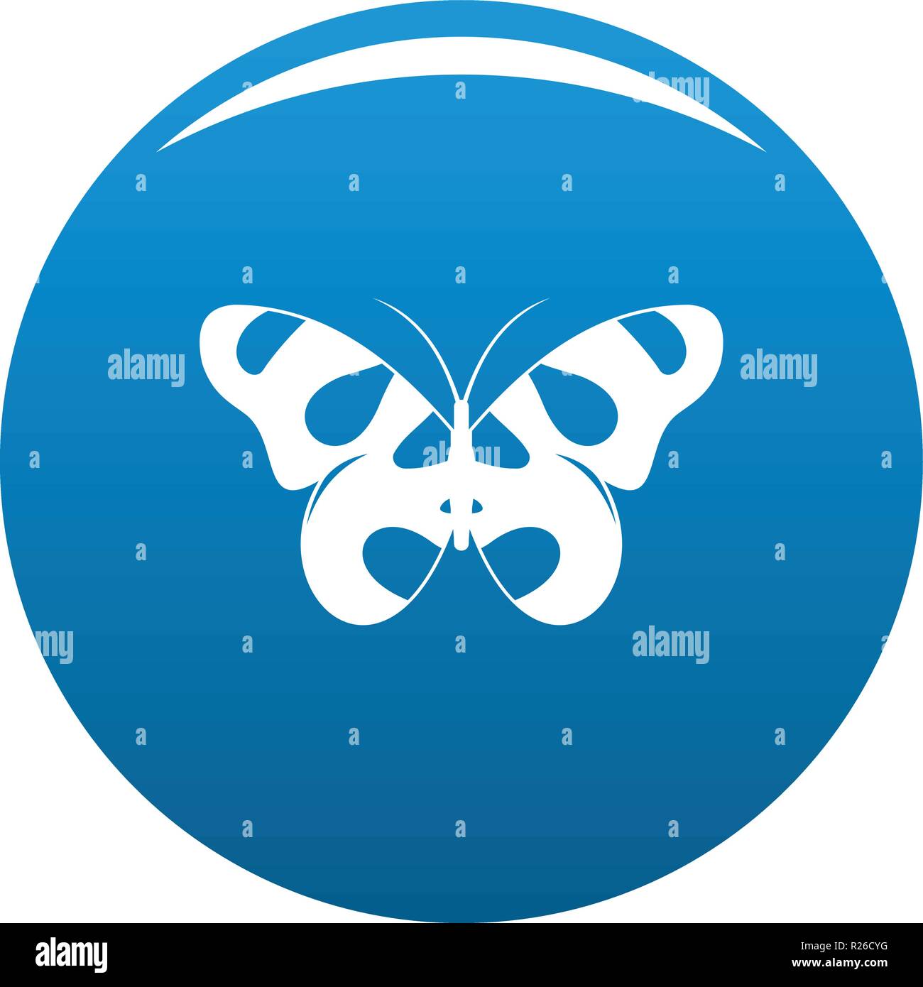 Flying butterfly icon vector blue circle isolated on white background ...