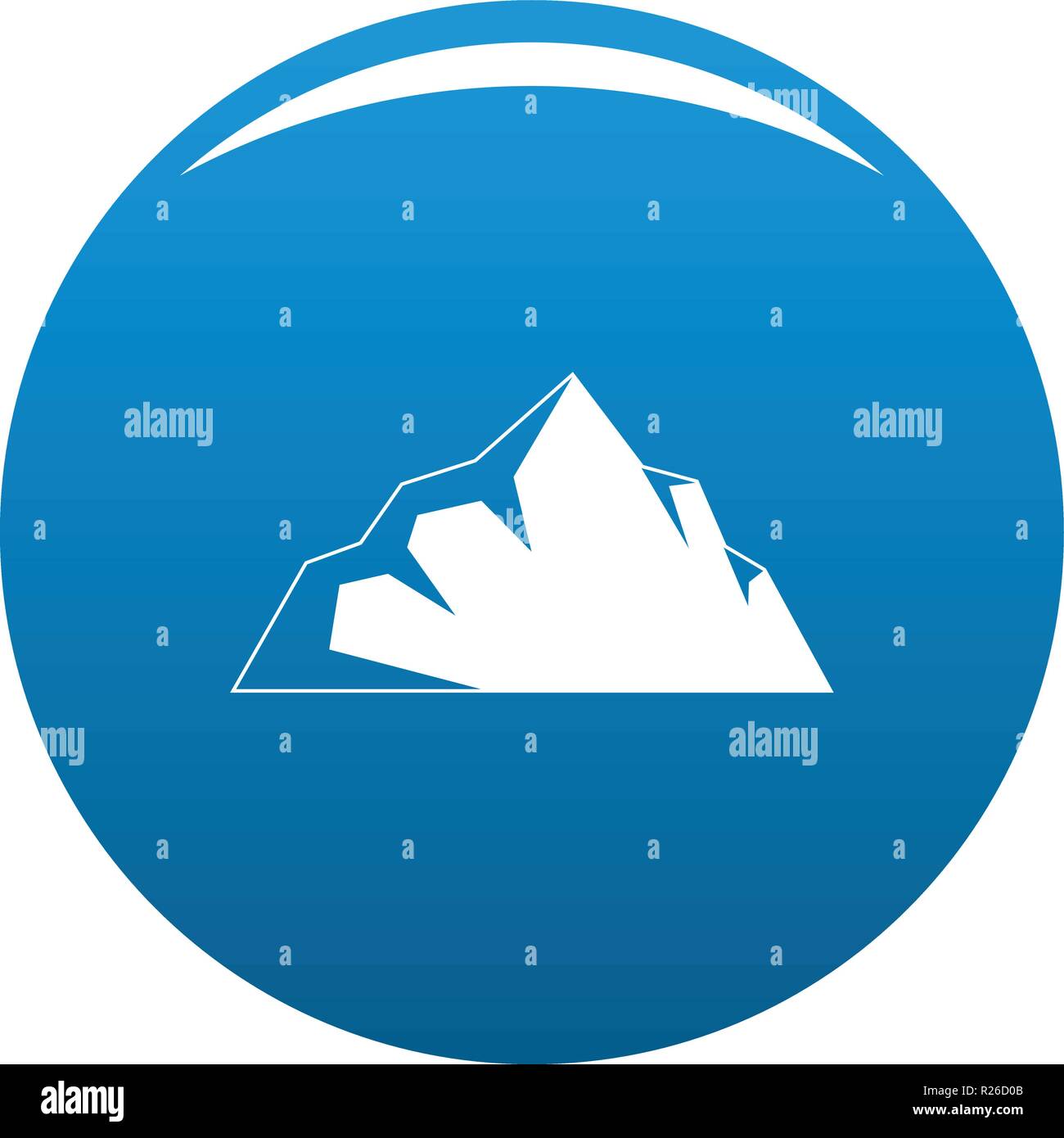 Exploration of mountain icon vector blue circle isolated on white ...