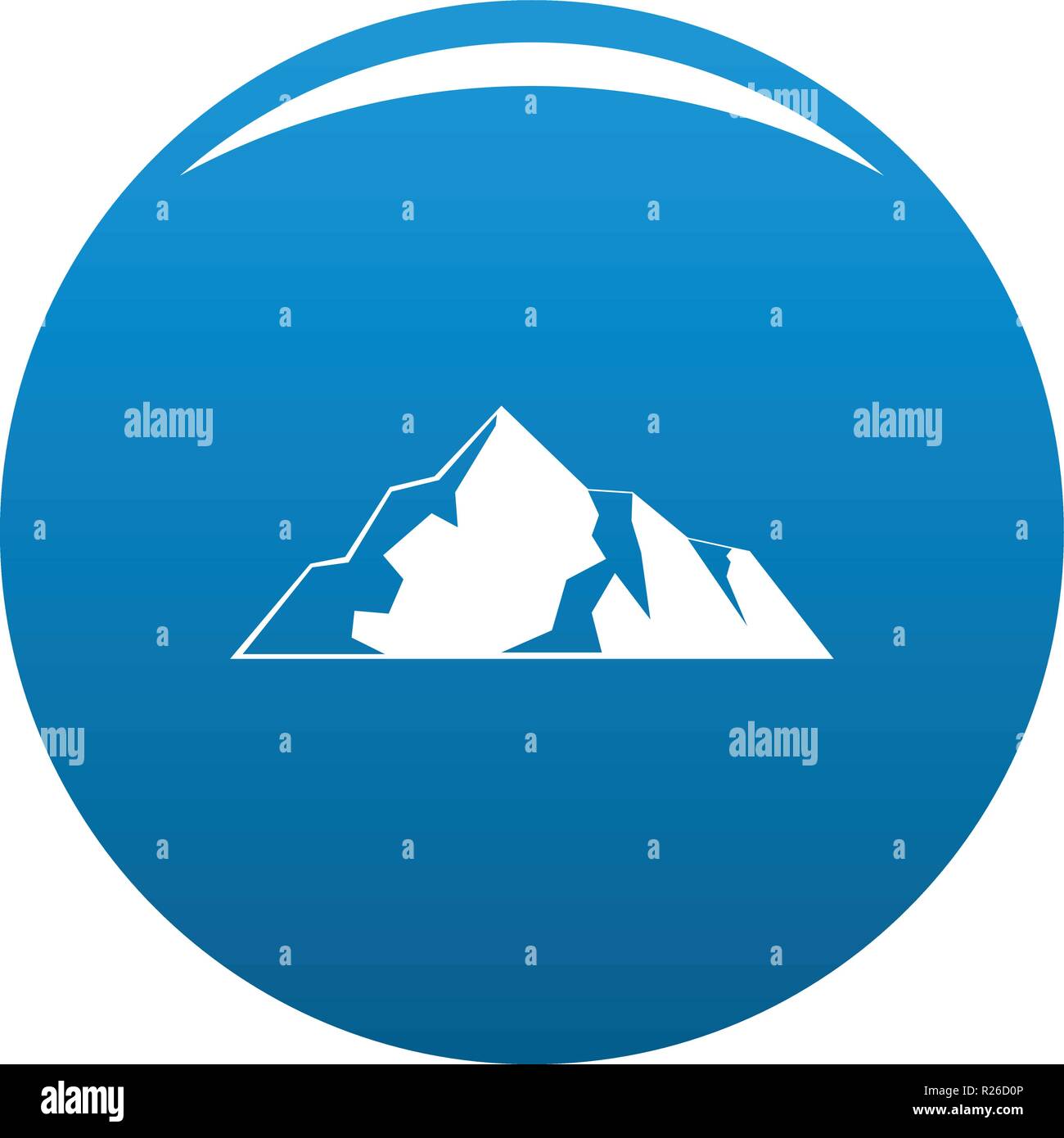 Ice mountain icon vector blue circle isolated on white background Stock ...