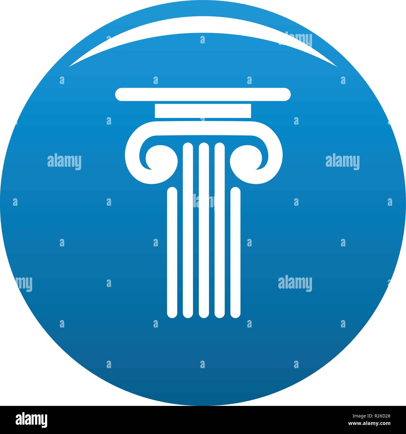 Outer column icon vector blue circle isolated on white background Stock ...