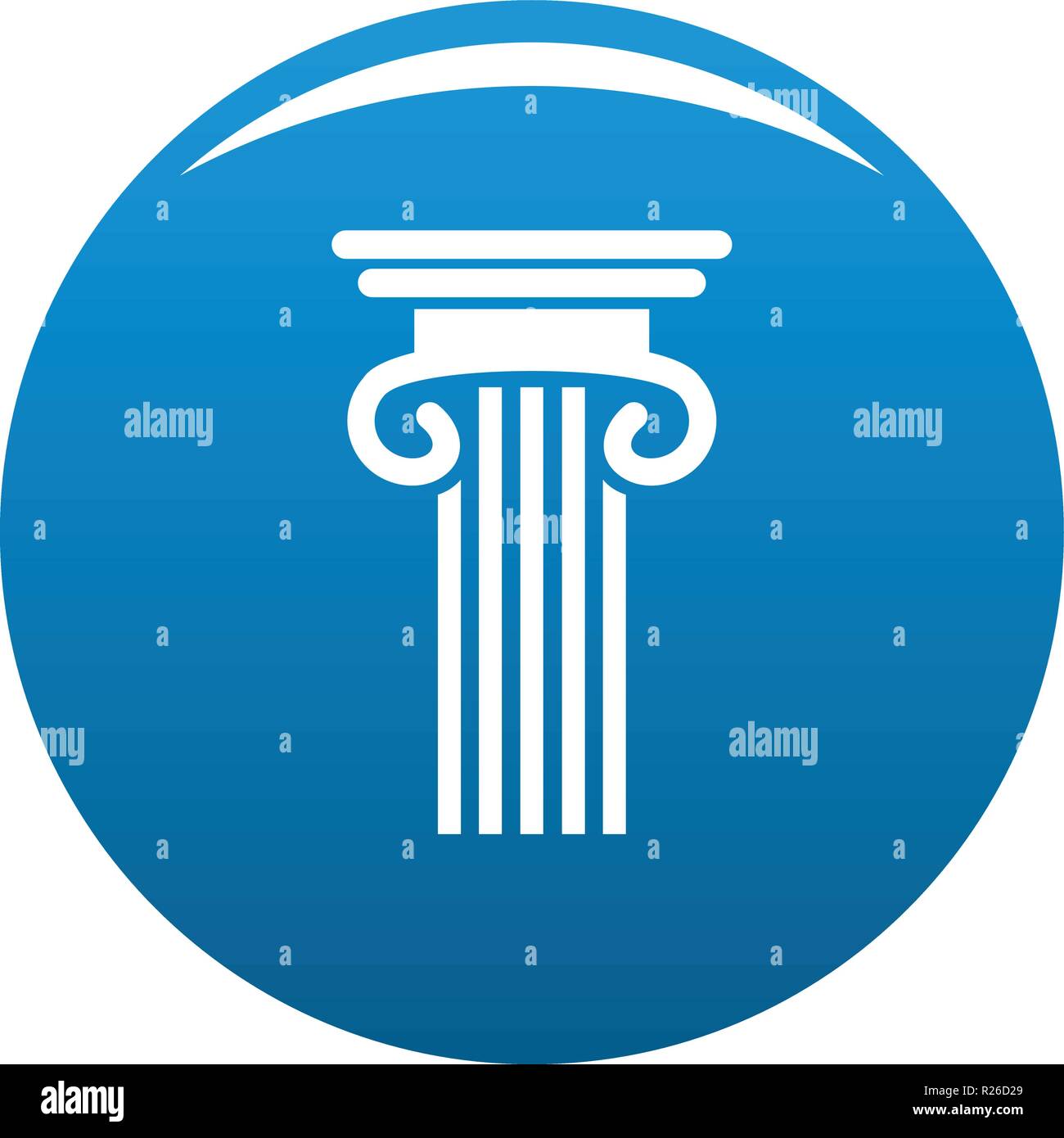 Double columned column icon vector blue circle isolated on white ...
