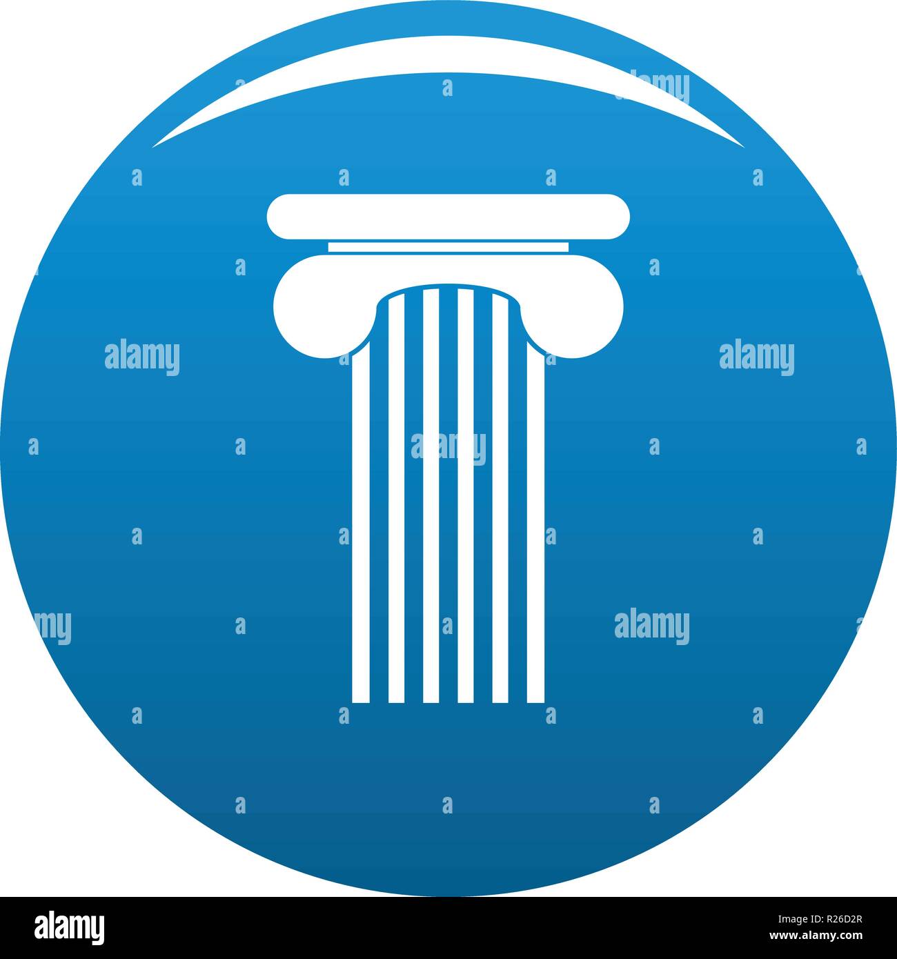 Top column icon vector blue circle isolated on white background Stock ...