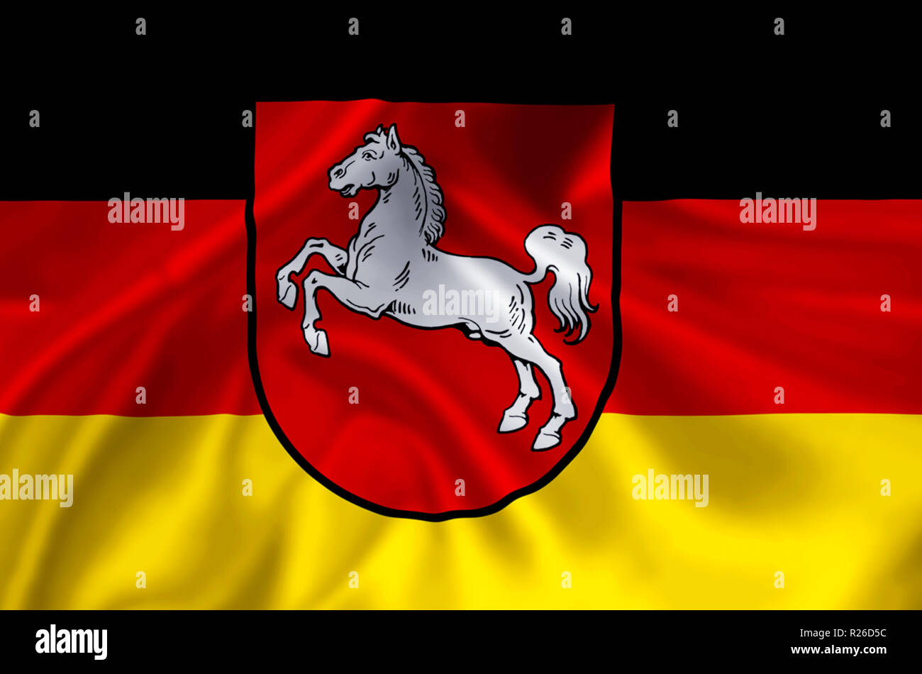 Lower Saxony waving and closeup flag illustration. Perfect for ...