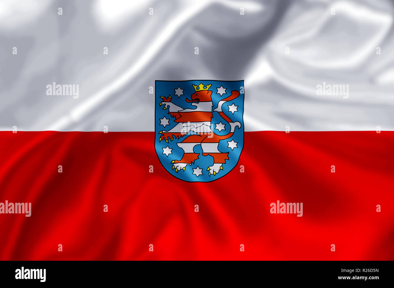 Thuringia waving and closeup flag illustration. Perfect for background ...