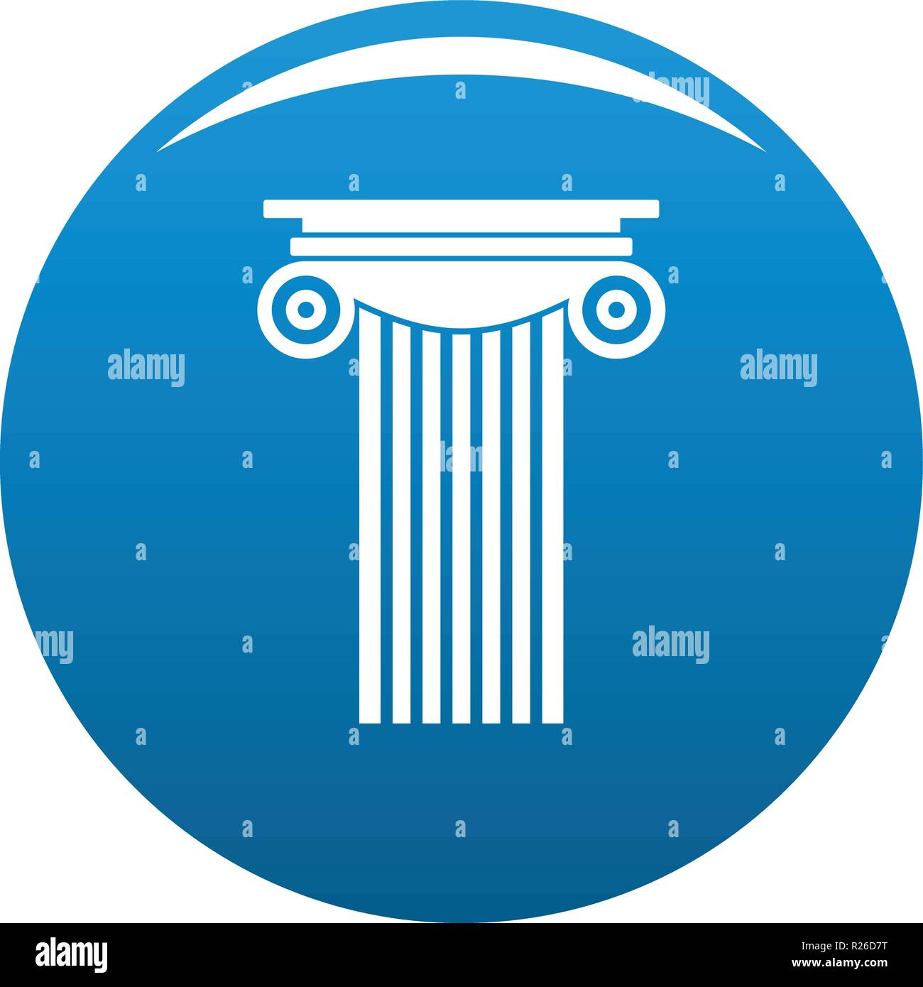 Reinforced concrete column icon vector blue circle isolated on white ...