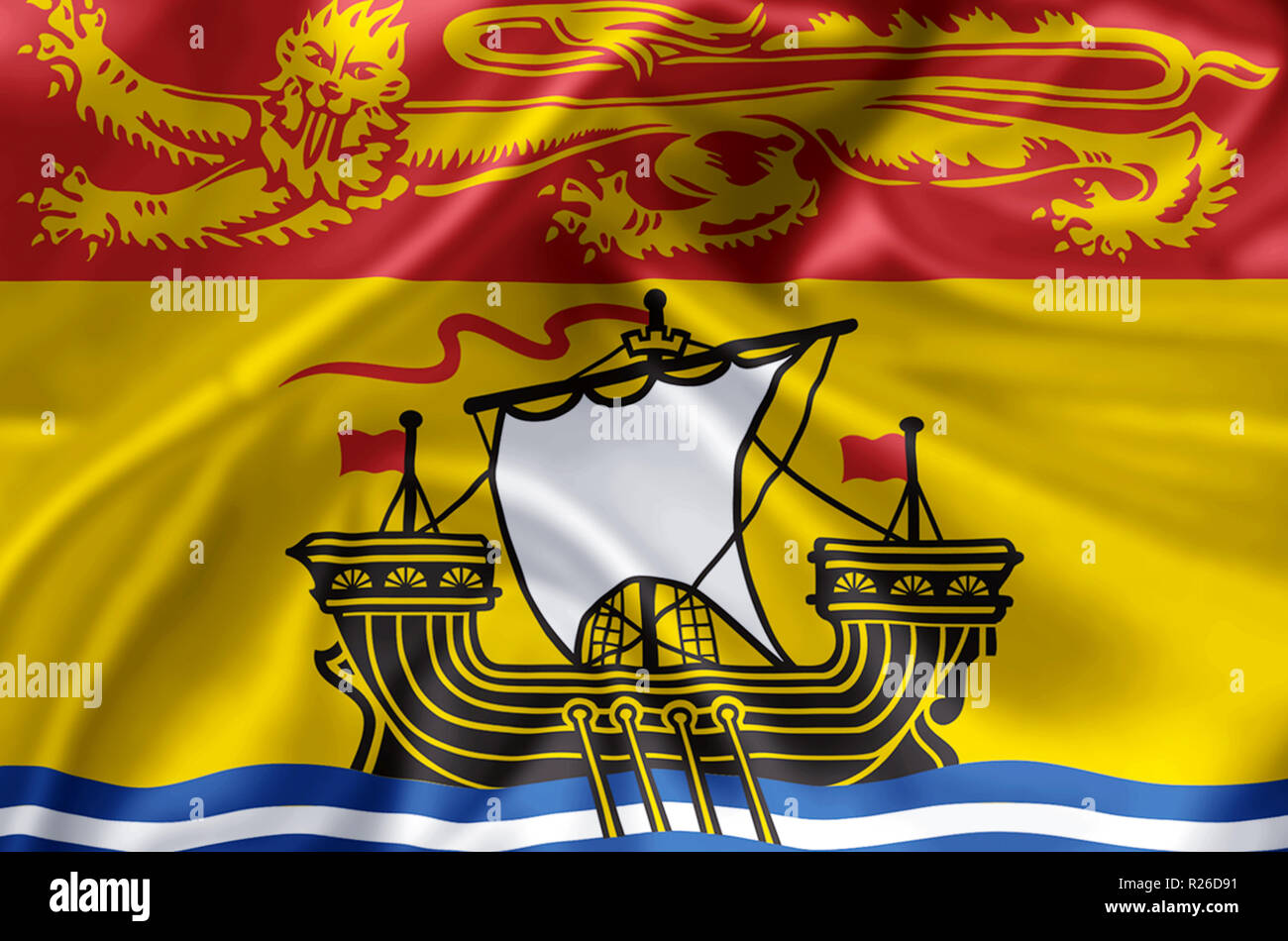 New Brunswick waving and closeup flag illustration. Perfect for ...