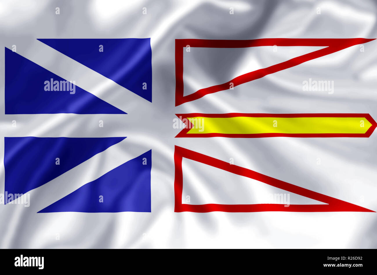 Newfoundland And Labrador waving and closeup flag illustration. Perfect ...