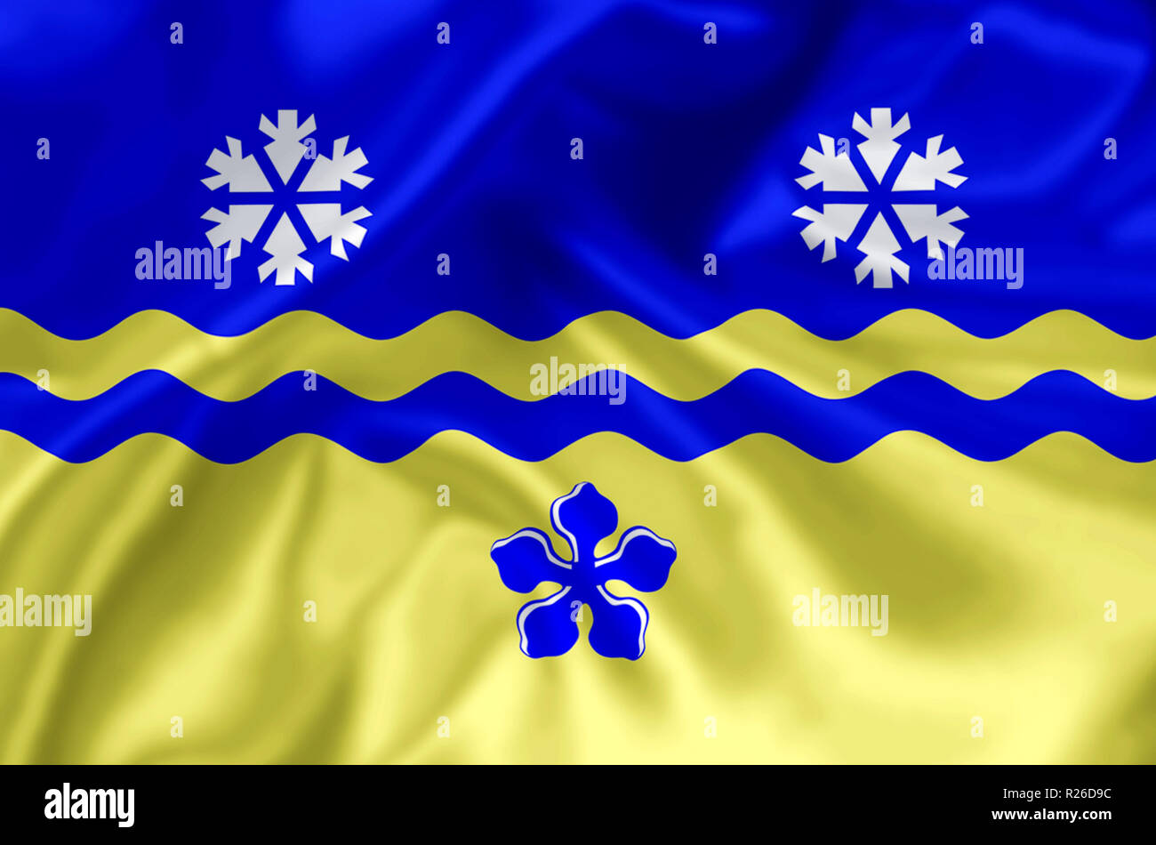 Prince George British Columbia waving and closeup flag illustration ...