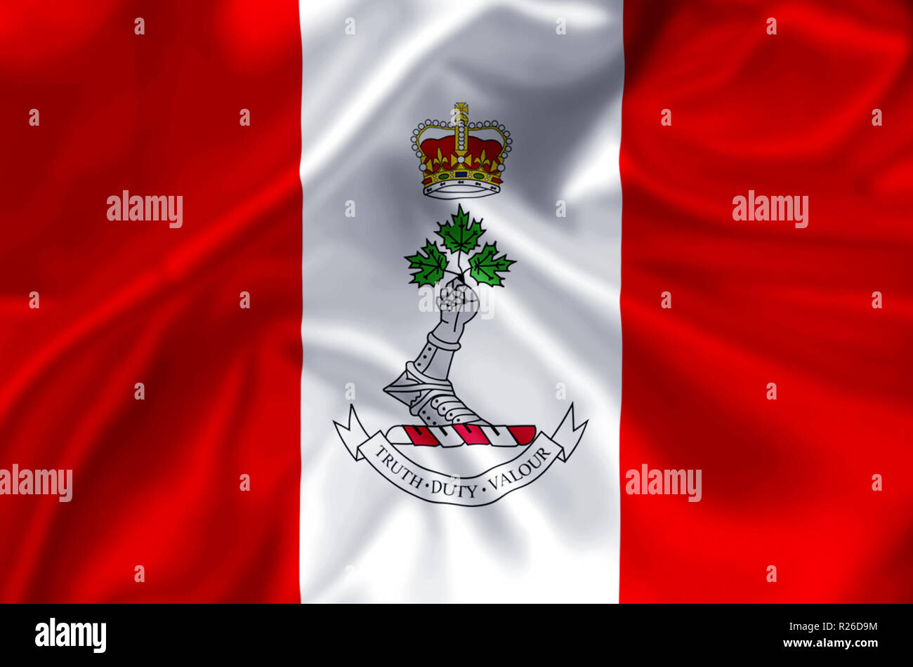 Royal Military College Of Canada waving and closeup flag illustration ...