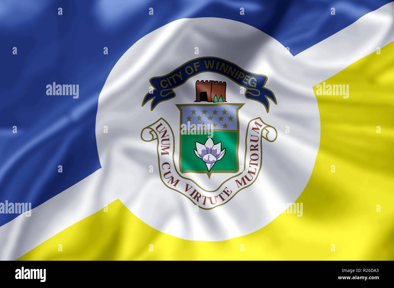 Winnipeg waving and closeup flag illustration. Perfect for background ...