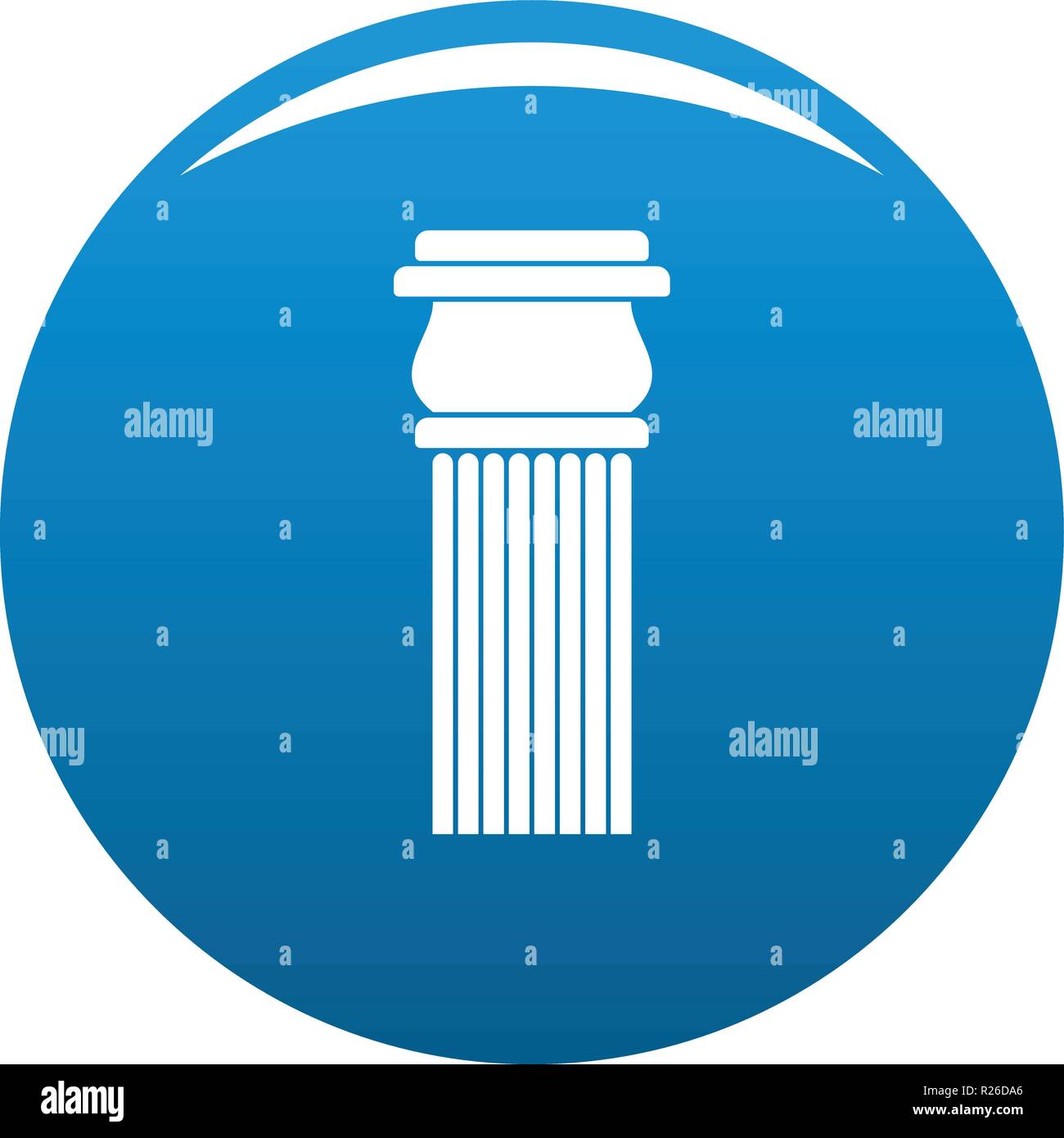 Stone column icon vector blue circle isolated on white background Stock ...