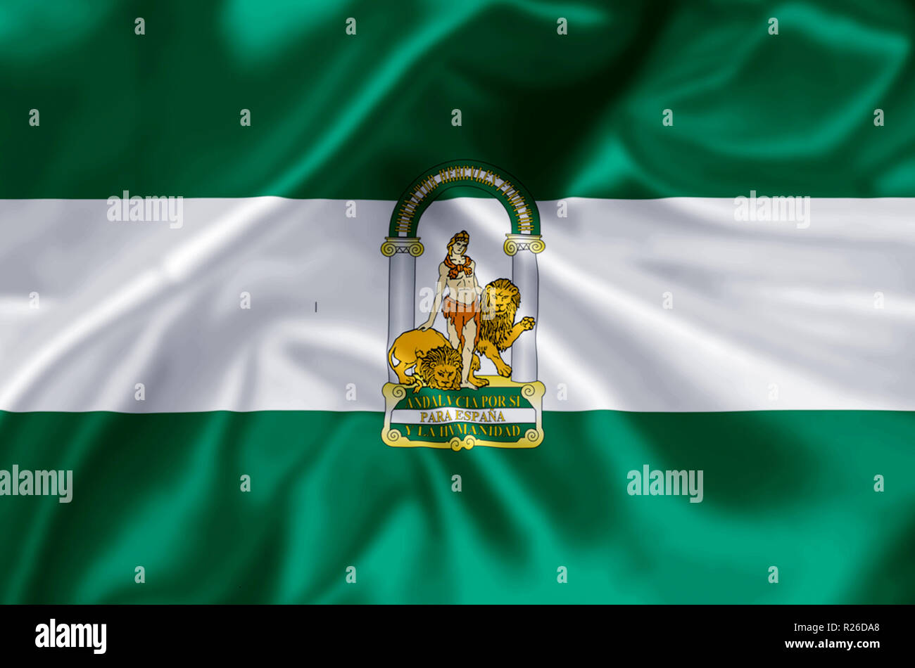 Andalucia waving and closeup flag illustration. Perfect for background ...