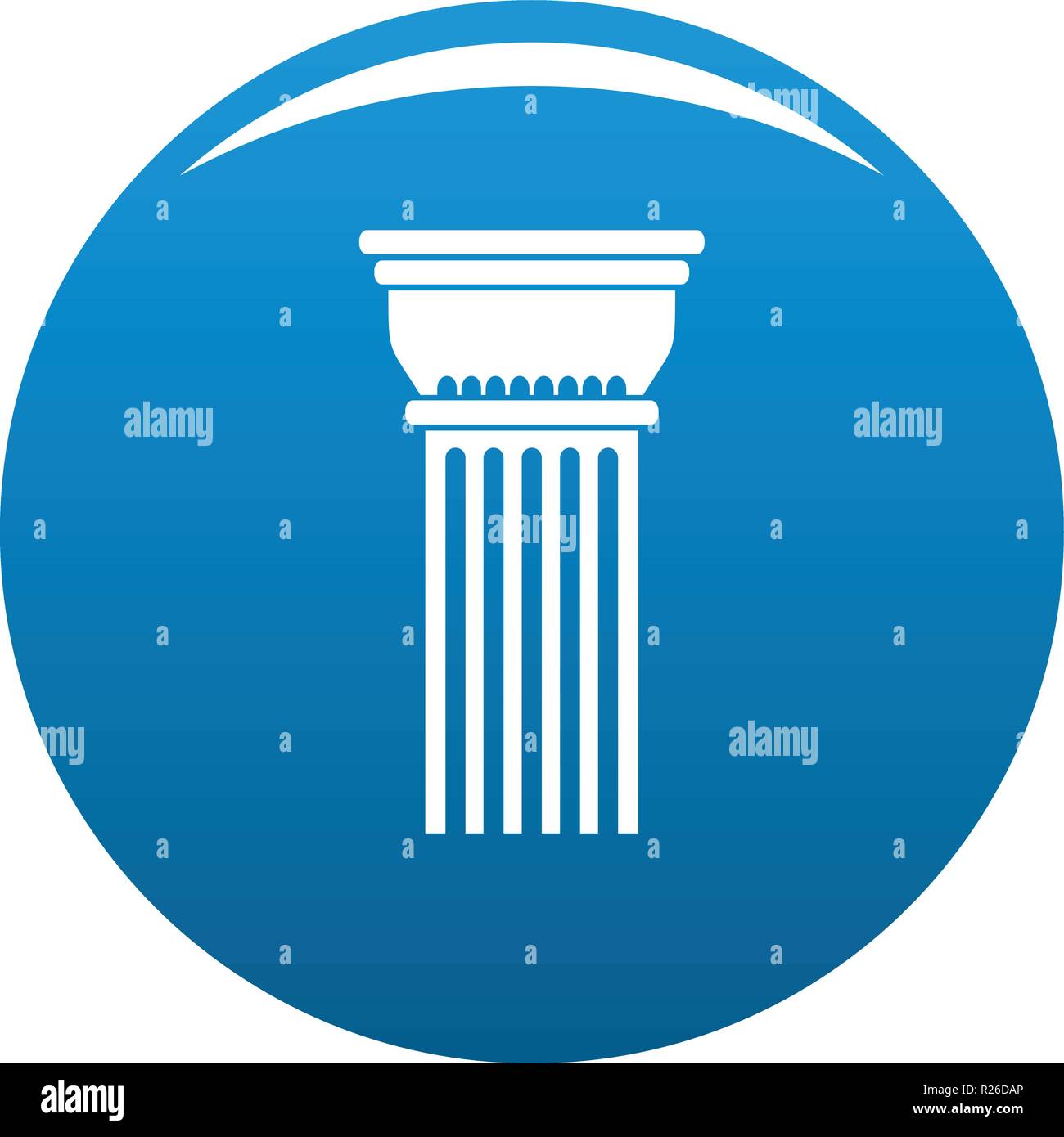 Building column icon vector blue circle isolated on white background ...
