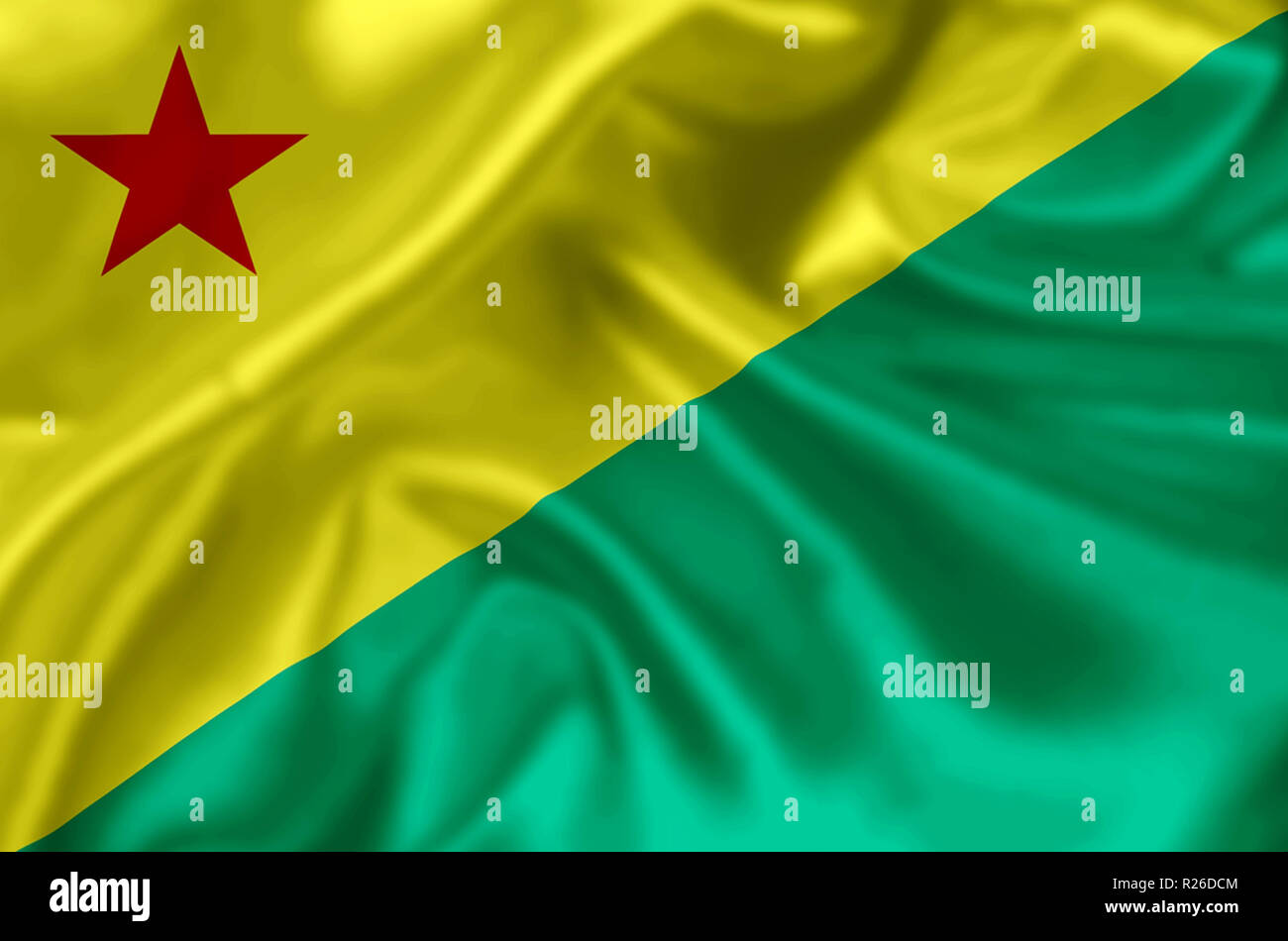 Acre waving and closeup flag illustration. Perfect for background or ...