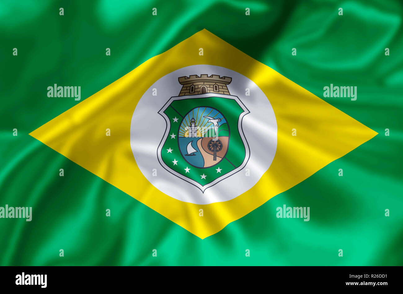 Ceara waving and closeup flag illustration. Perfect for background or ...