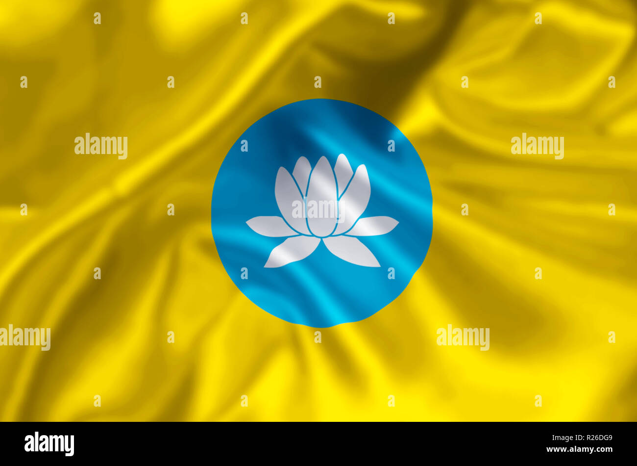 Kalmykia waving and closeup flag illustration. Perfect for background ...