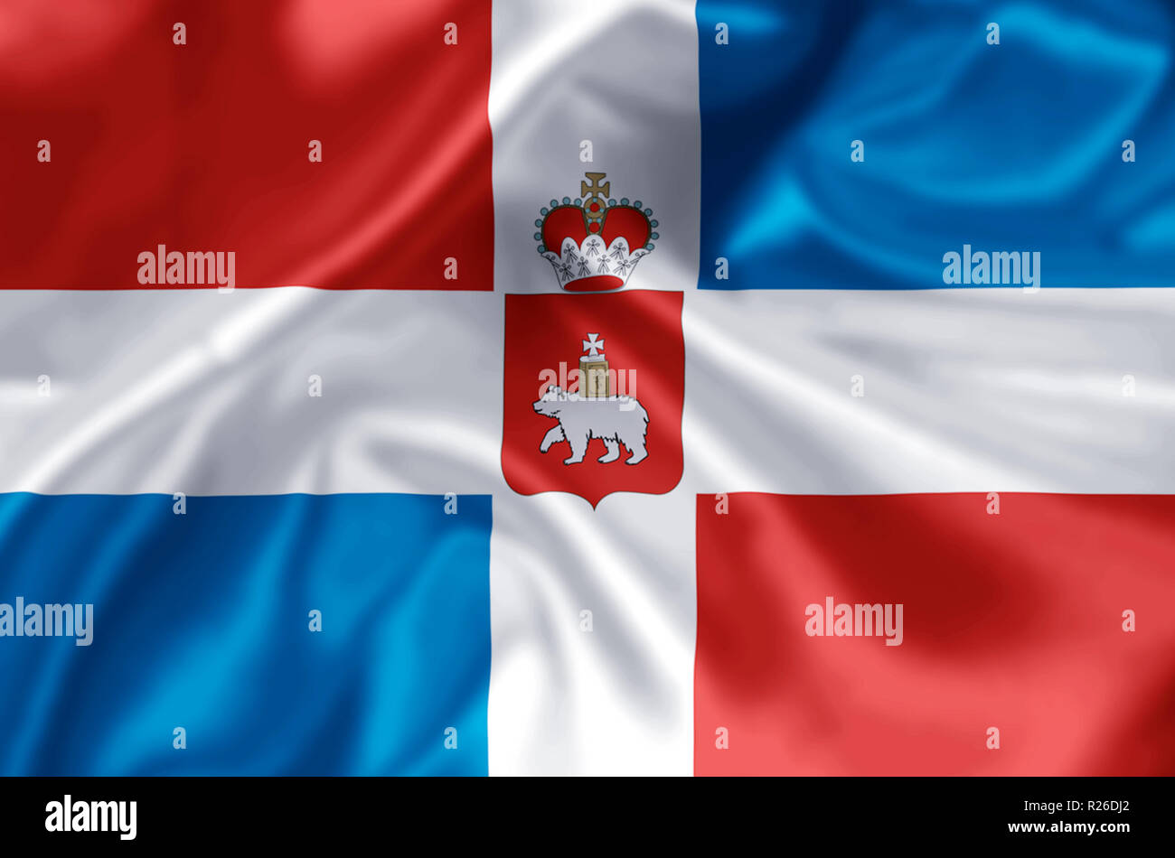 Perm waving and closeup flag illustration. Perfect for background or ...