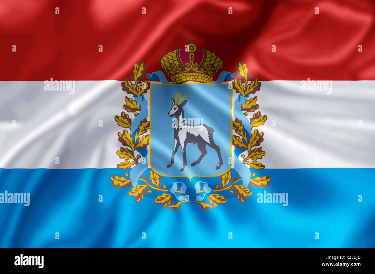 Samara waving and closeup flag illustration. Perfect for background or ...