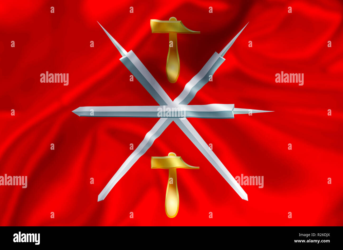 Tula waving and closeup flag illustration. Perfect for background or ...