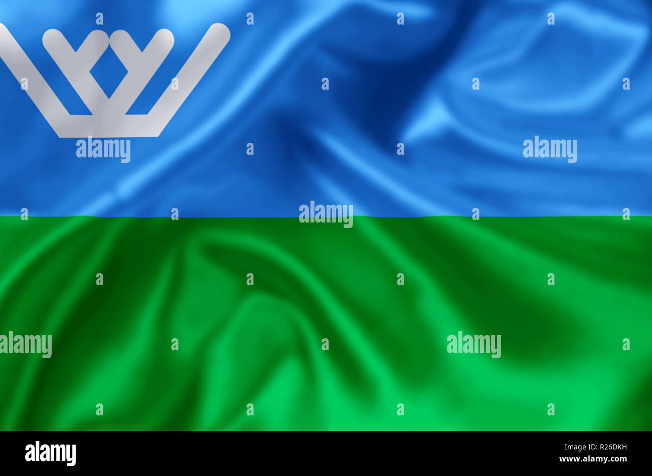 Yugra waving and closeup flag illustration. Perfect for background or ...