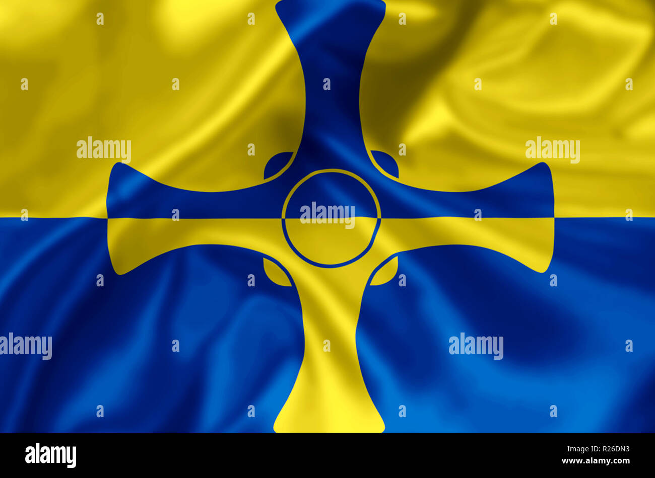 County Durham waving and closeup flag illustration. Perfect for ...