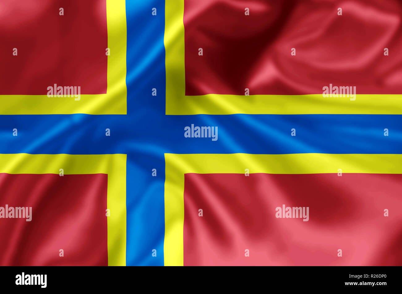 Orkney waving and closeup flag illustration. Perfect for background or ...