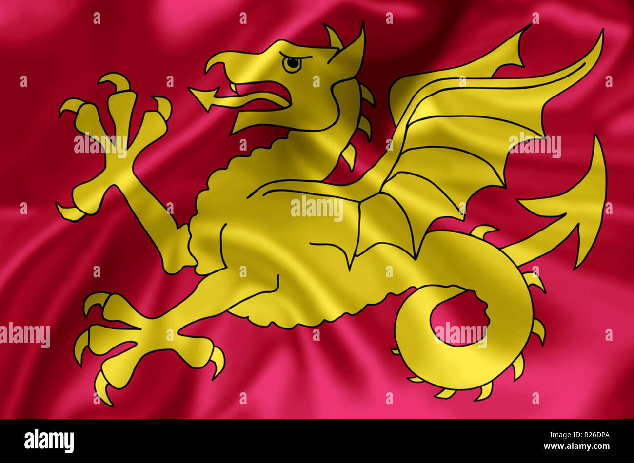 Wessex waving and closeup flag illustration. Perfect for background or ...