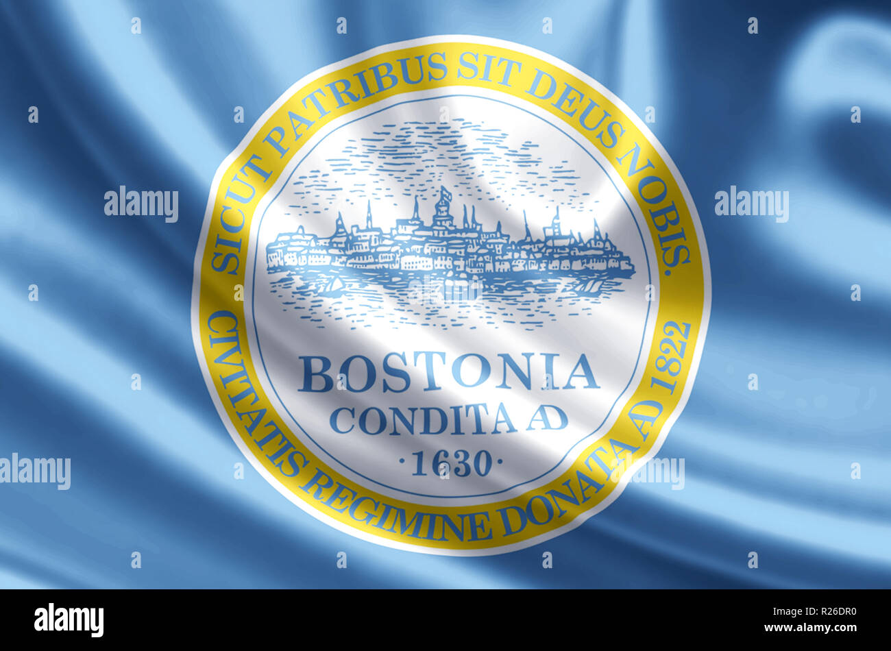 Boston waving and closeup flag illustration. Perfect for background or ...