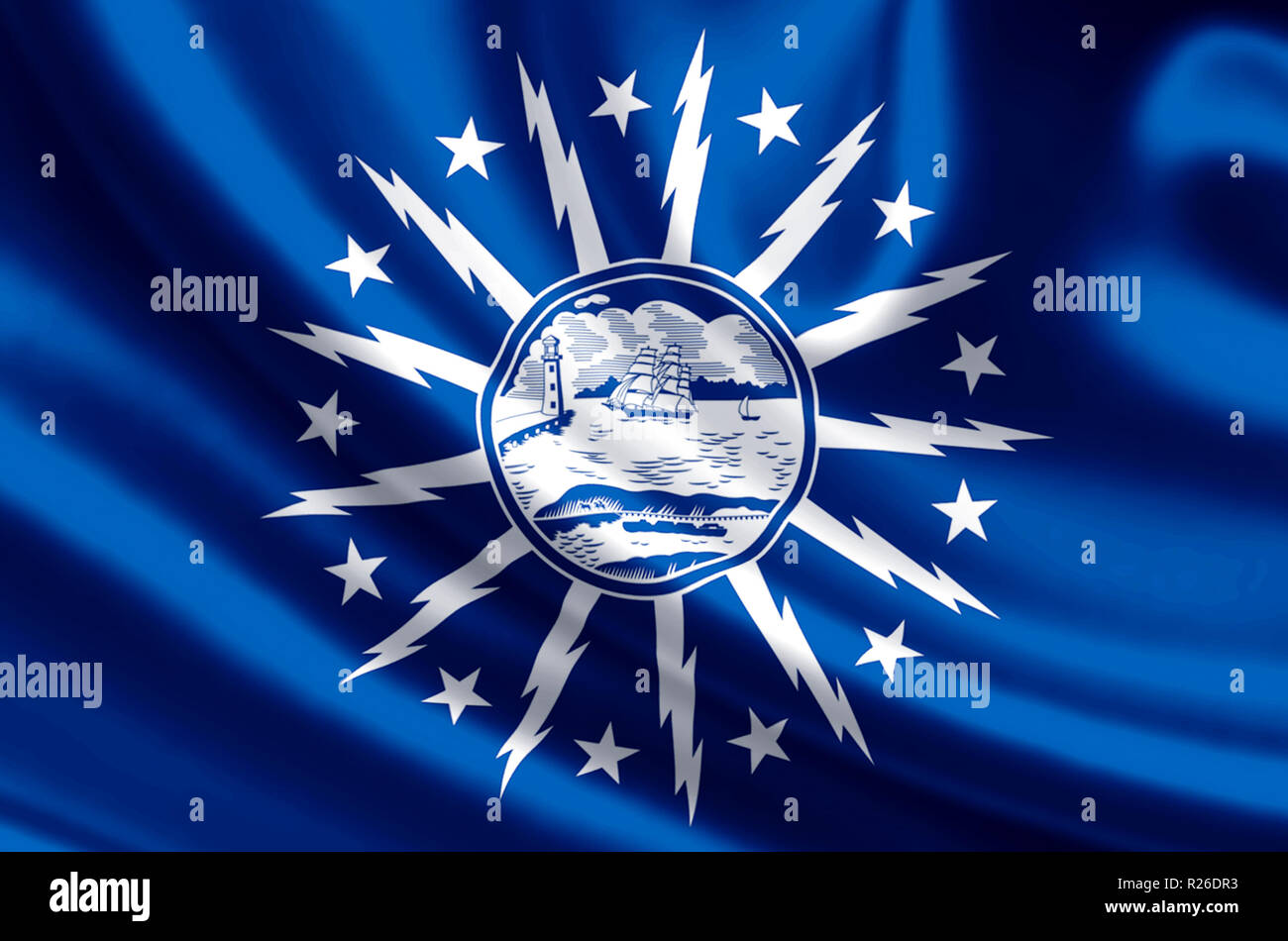 Buffalo New York waving and closeup flag illustration. Perfect for ...