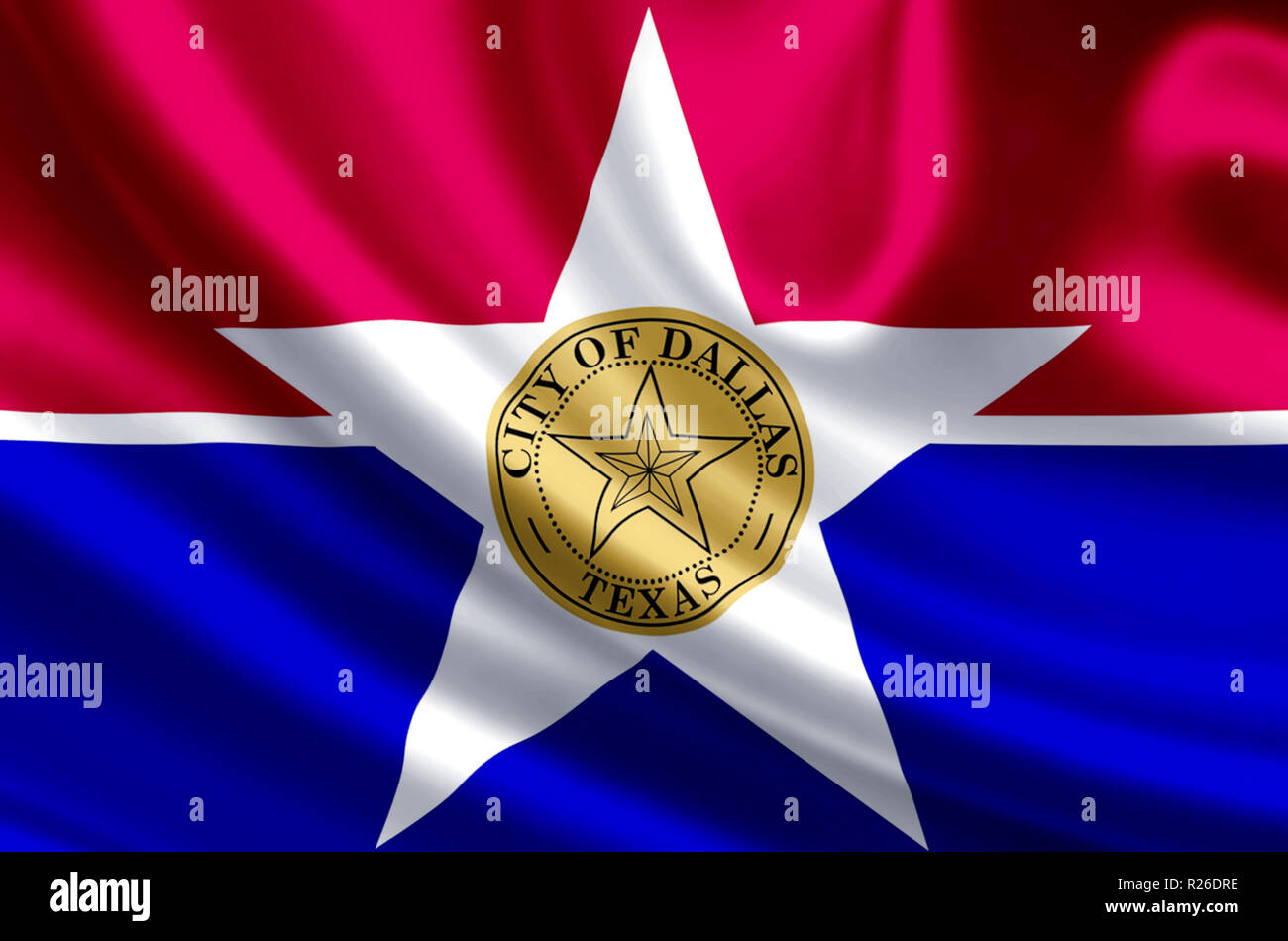 City Of Dallas waving and closeup flag illustration. Perfect for ...
