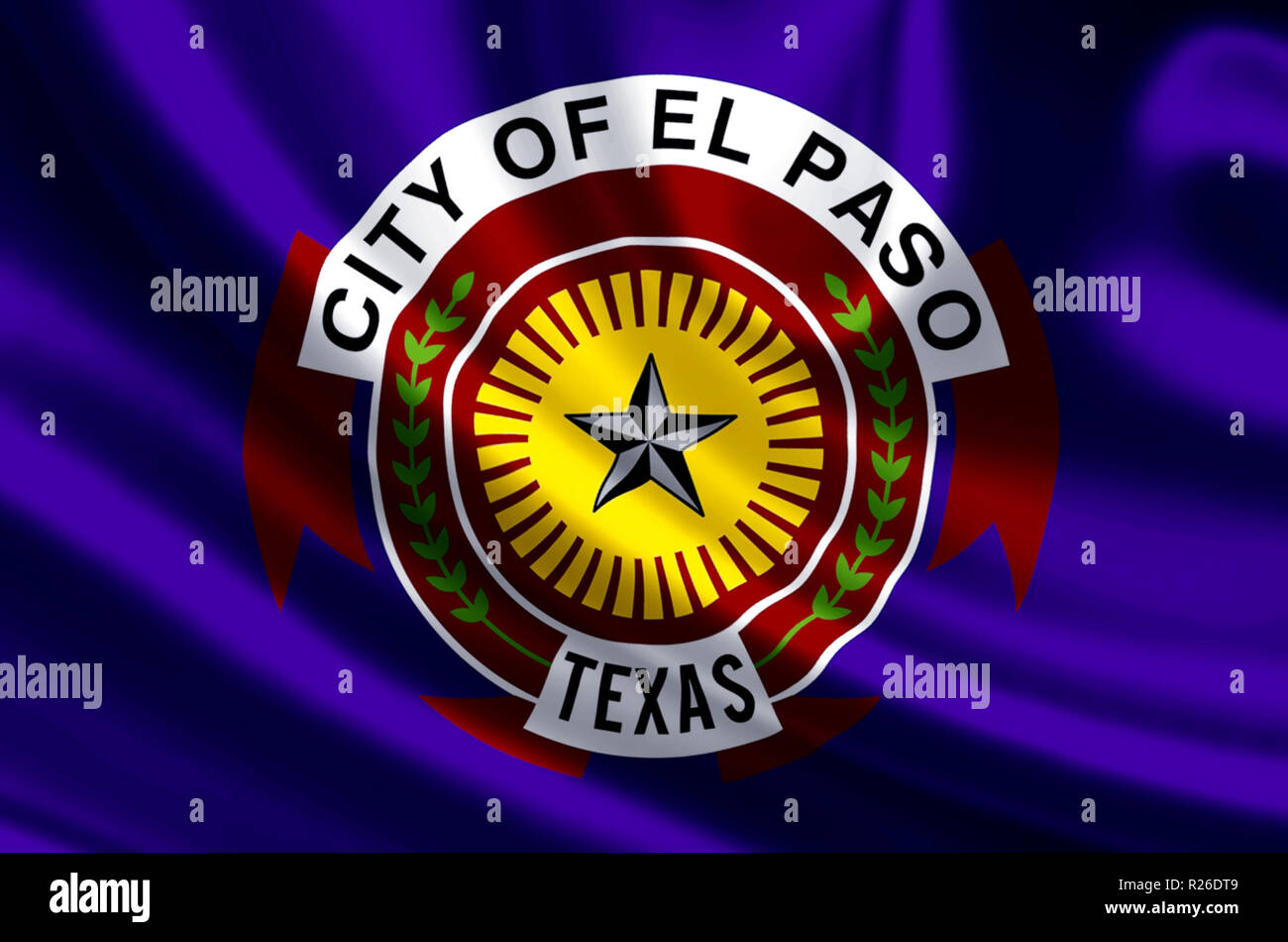 El Paso Texas waving and closeup flag illustration. Perfect for ...