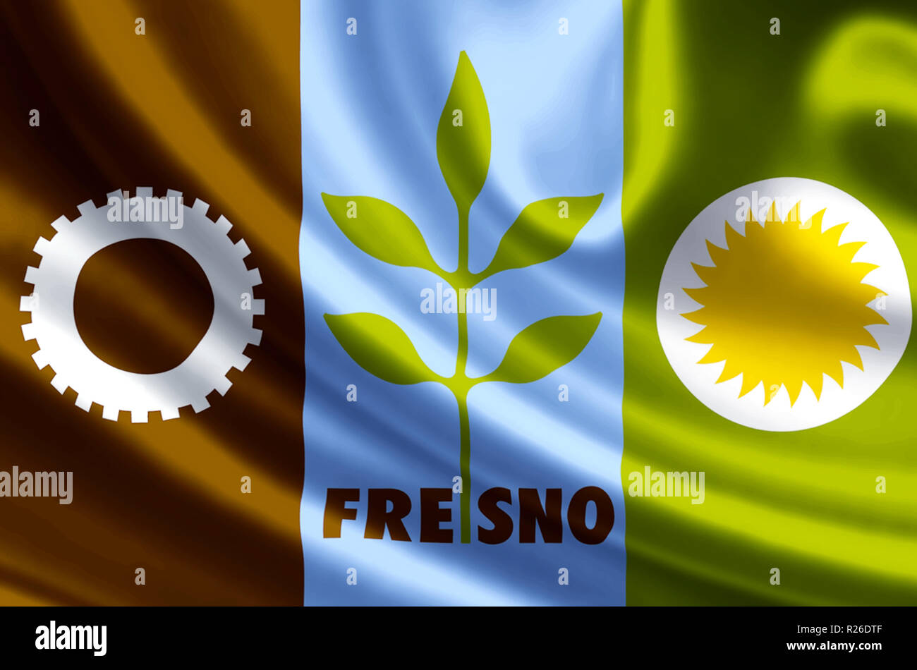 Fresno California waving and closeup flag illustration. Perfect for ...