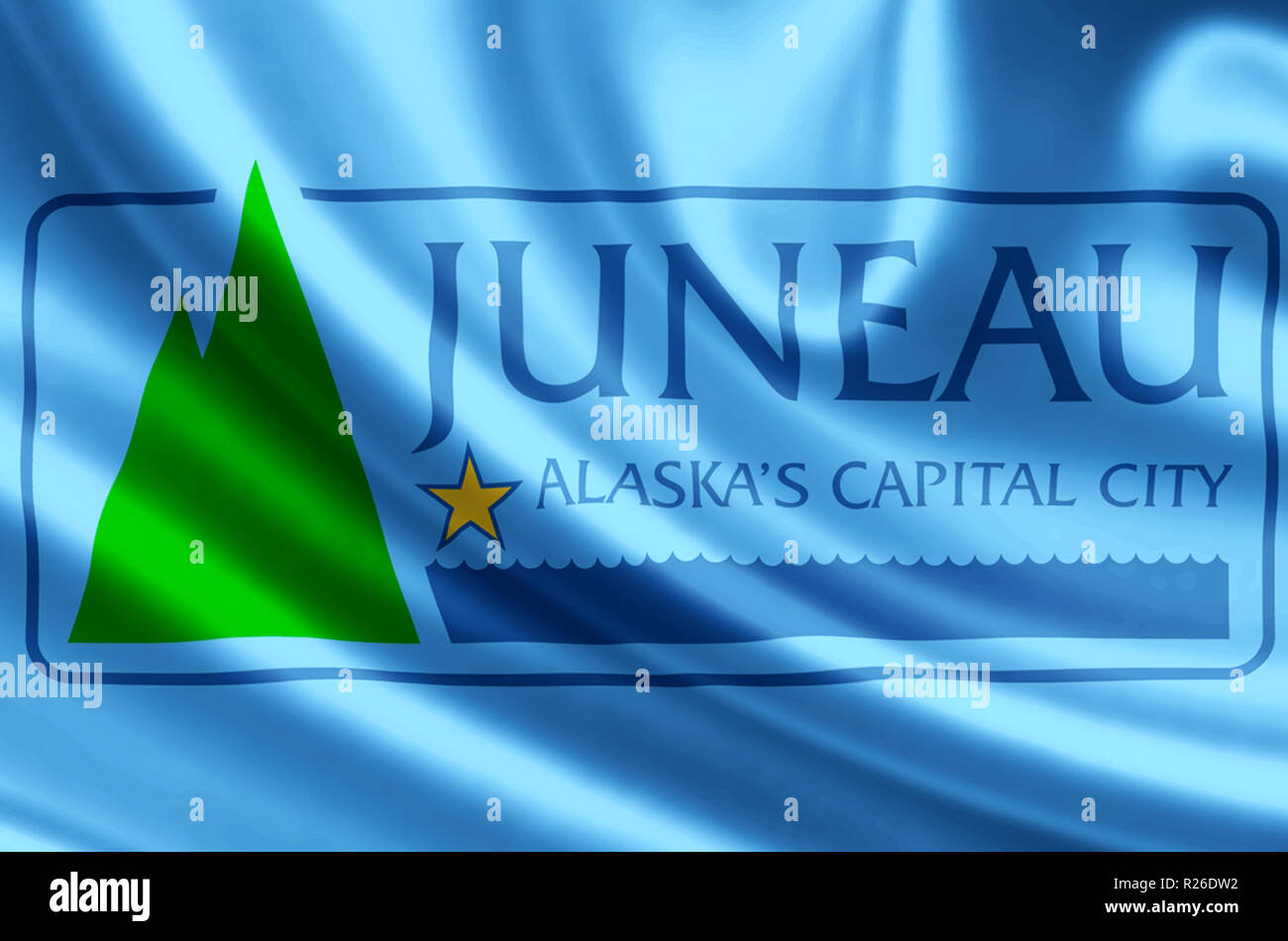 Juneau Alaska waving and closeup flag illustration. Perfect for ...
