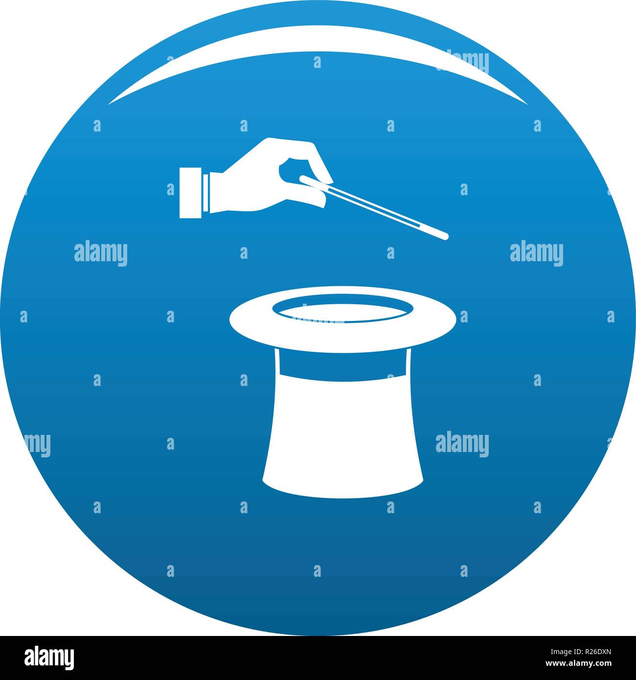 Hat with hand icon vector blue circle isolated on white background ...